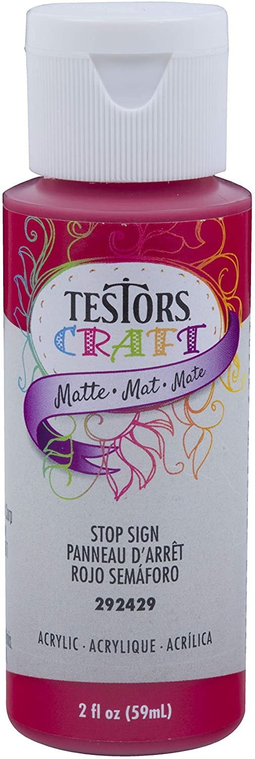 TESTOR MatteAcr 292429A 2OZ Stop Sign Matte Acrylic Paint - Walmart.com