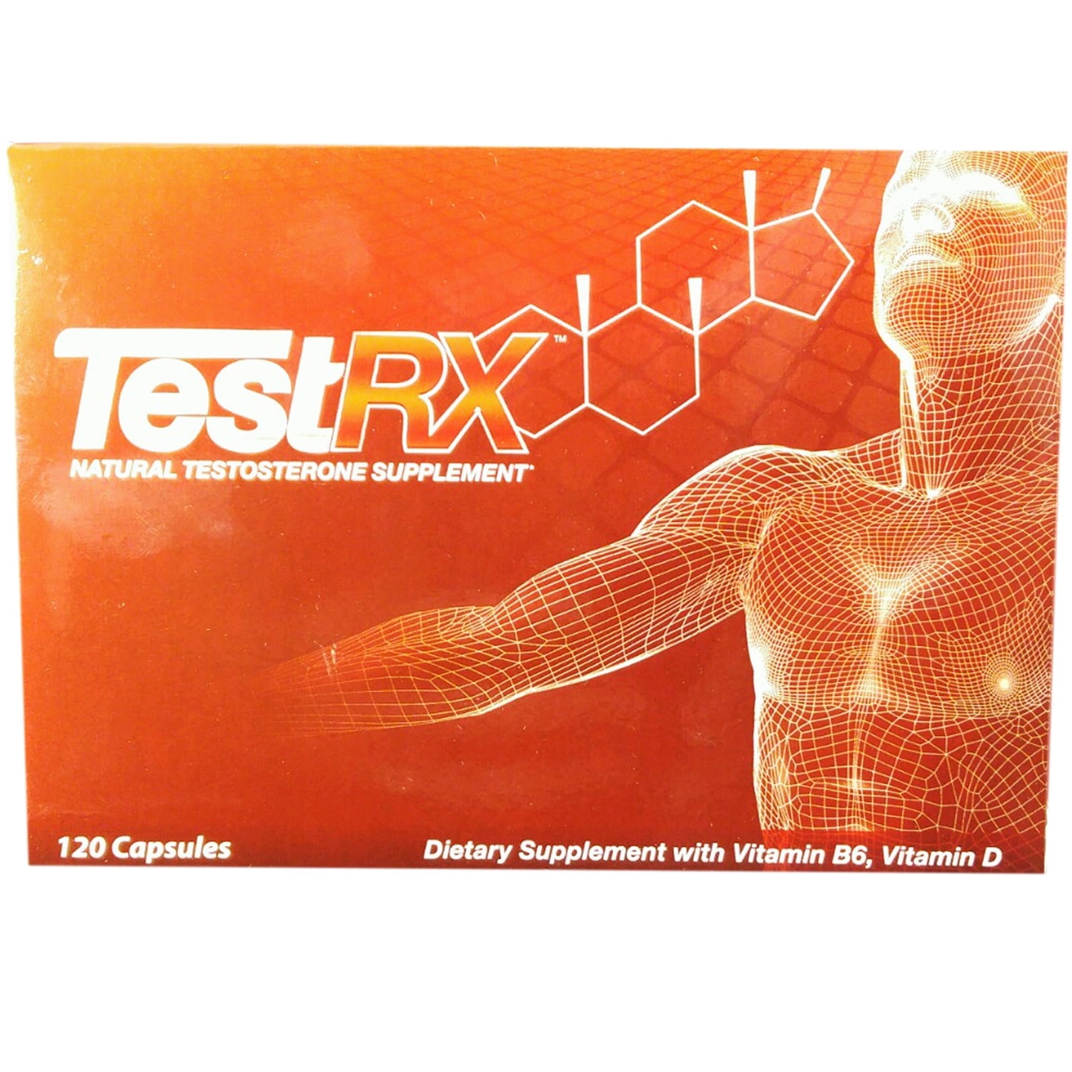 TESTRX Natural Testosterone Supplement - 120 Capsules - Walmart.com
