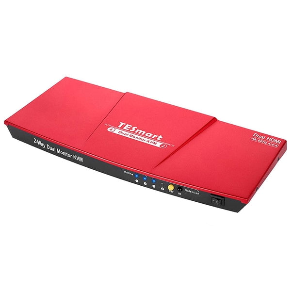 TESmart Dual Monitor KVM Switch (HDMI+HDMI) 2 Monitors 2 Computers UHD ...