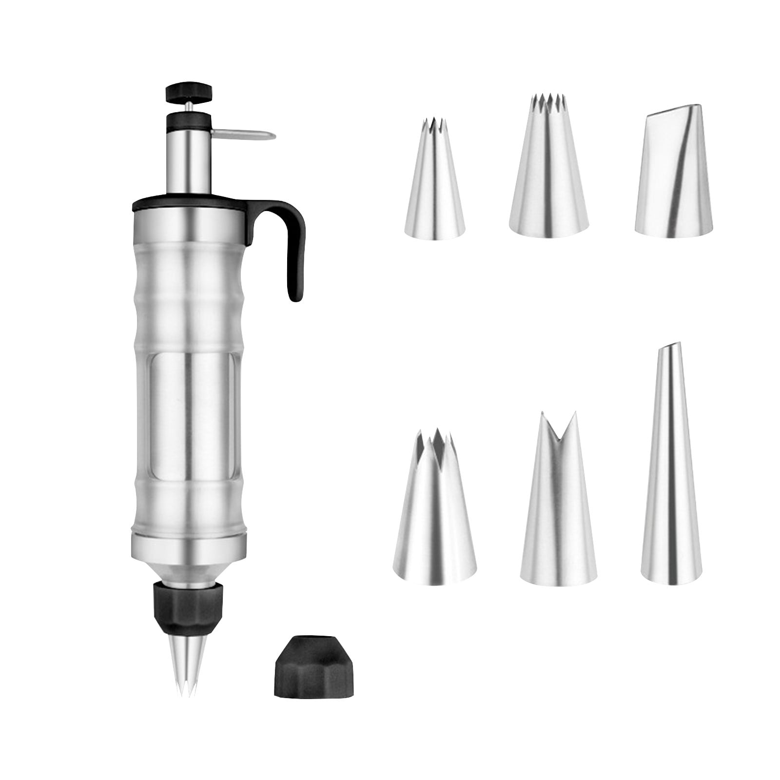 TETAIA 11 INCH Professional Stainless Steel Syringe With 6 Piping ...