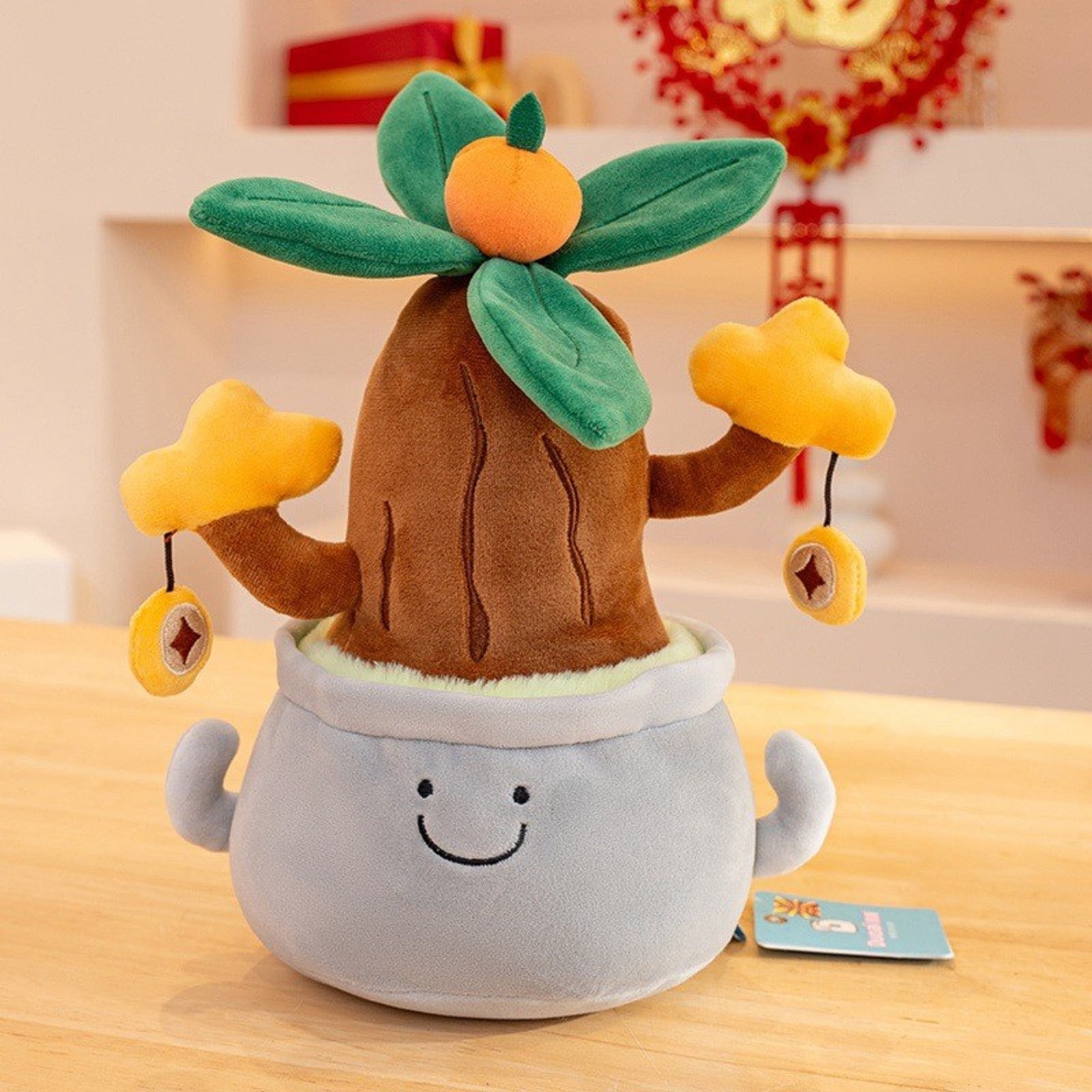 TETAIA 12 INCH Simulated Tree Potted Soft Doll Plush Plant Doll Plush ...