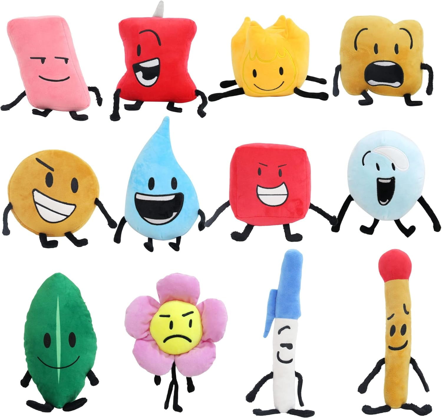 TETAIA 12 PCS,Battle for Dream Island Plushies,BFDI Stuffed Pillow ...