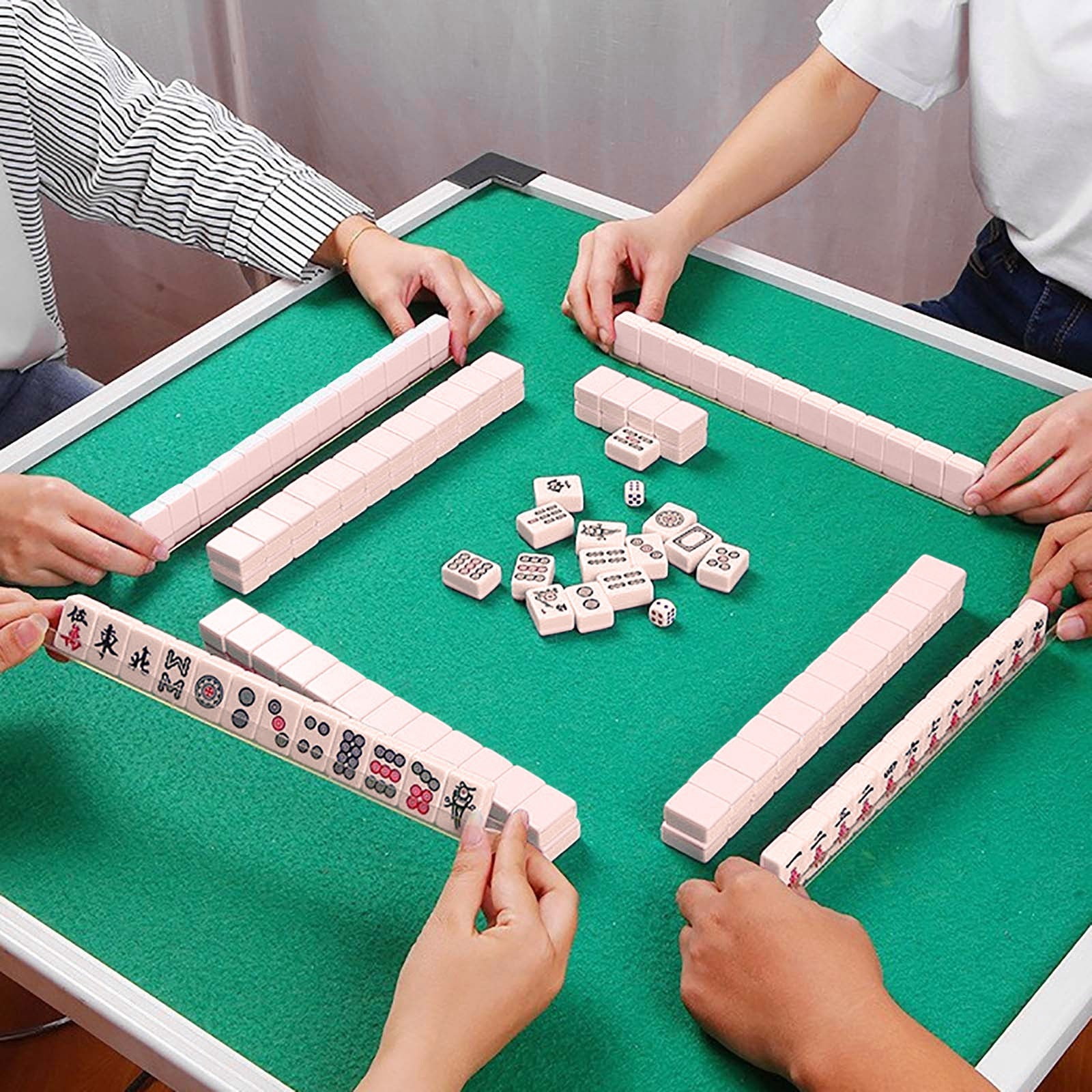 TETAIA 144 PCS Finger Mahjong Cute Chinese Mahjong Suit Compact Travel ...