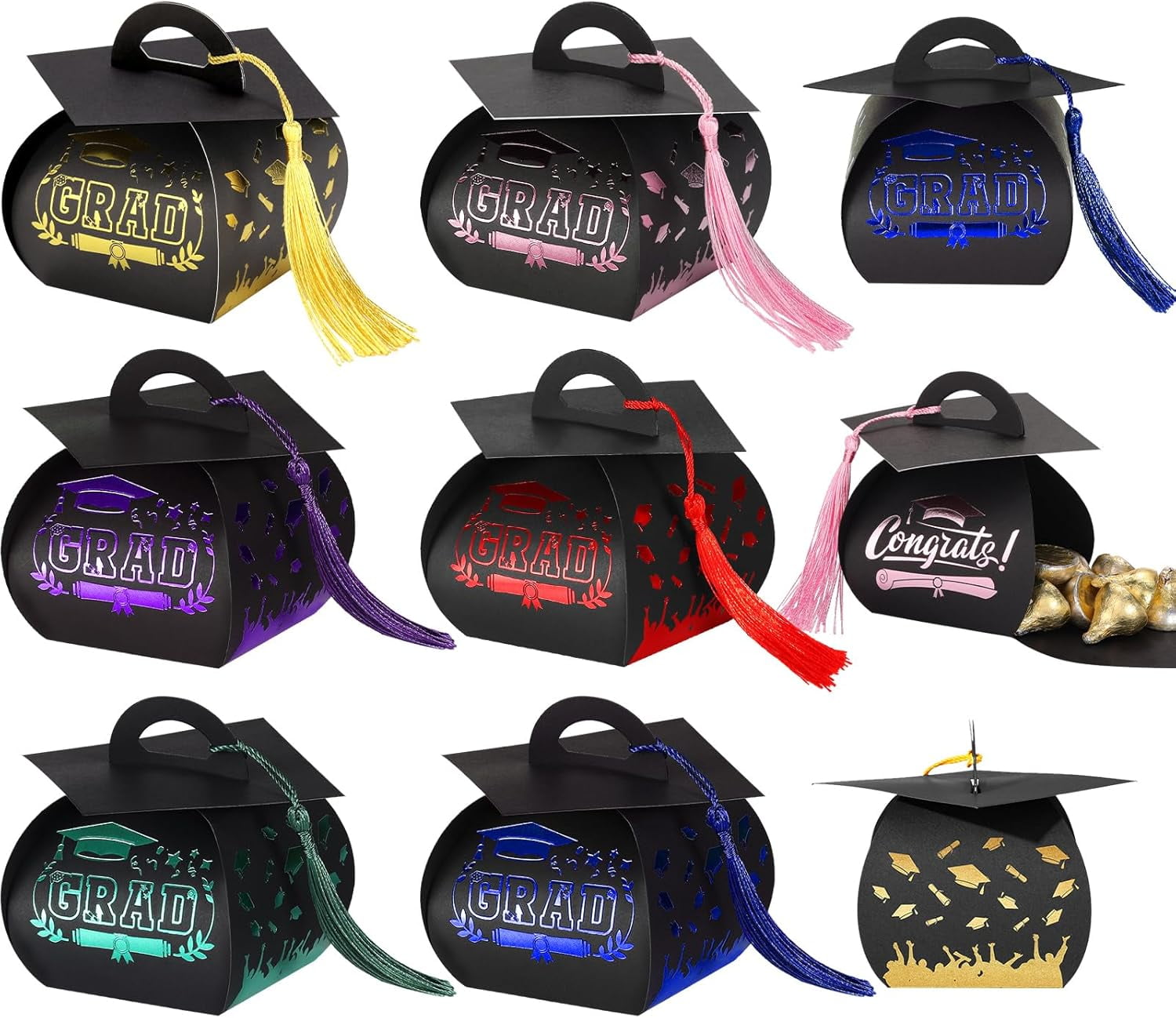 TETAIA 15 PCS Graduation Cap Gift Box Graduation Party Favors Candy ...