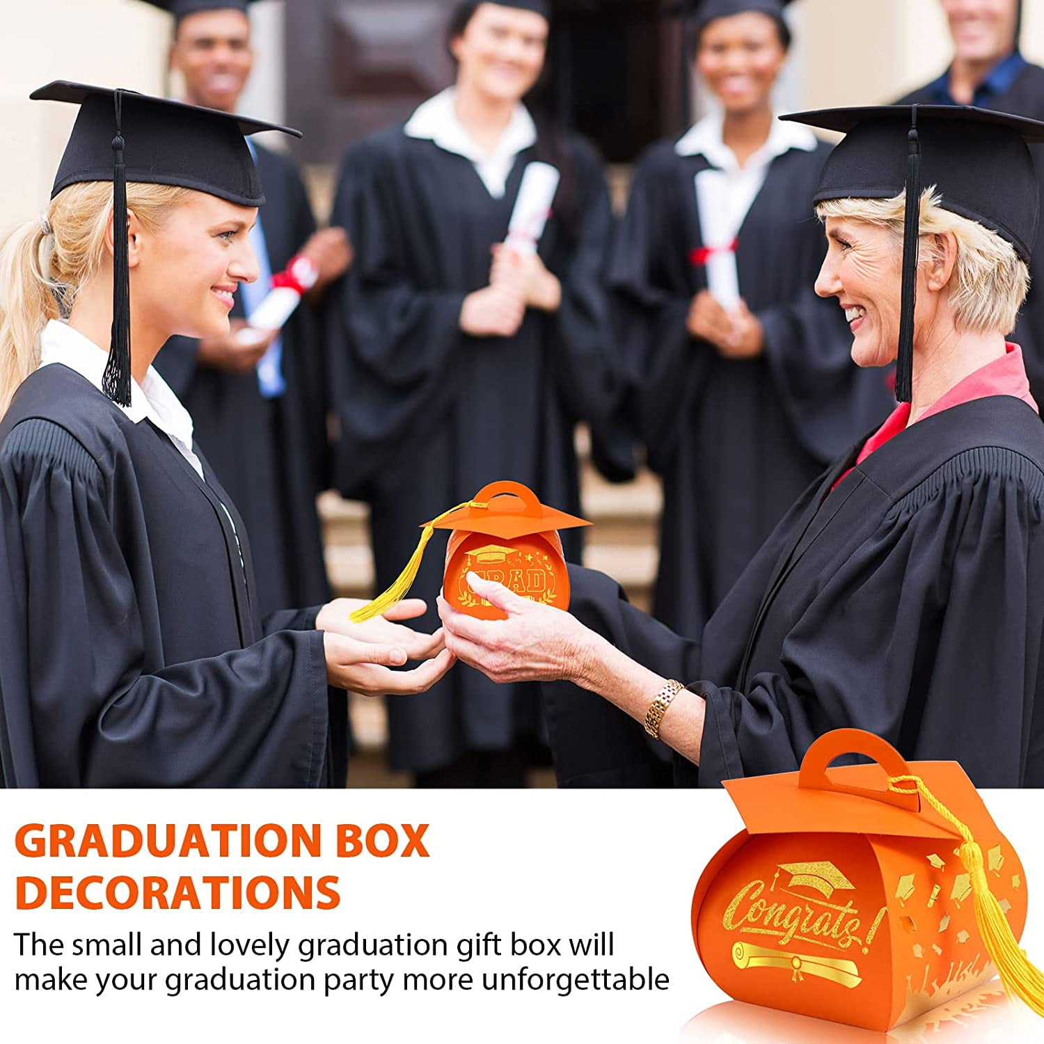 TETAIA 10 PCS Graduation Cap Gift Box Graduation Party Favors Candy ...