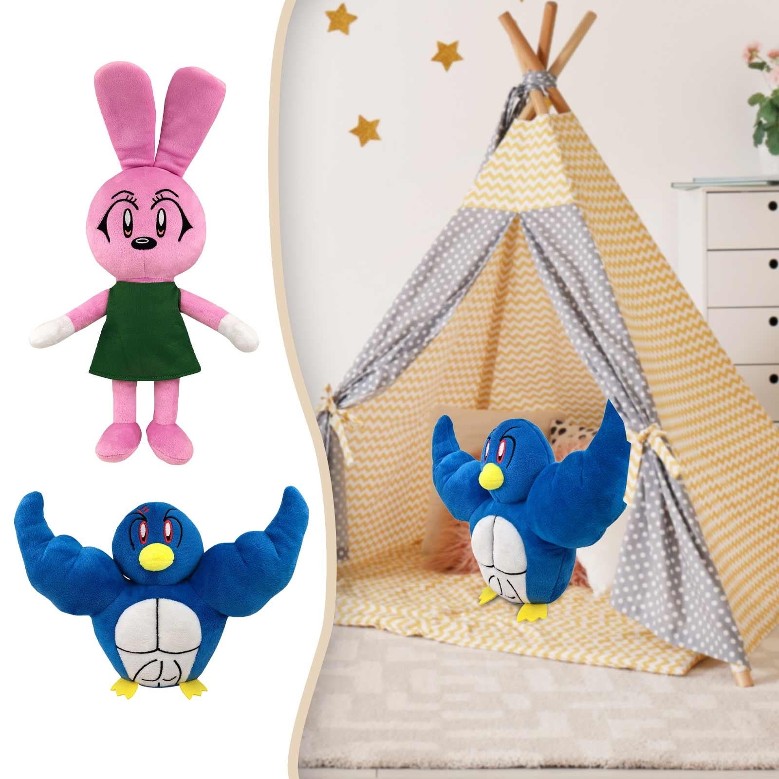 TETAIA 16 INCH Riggy The Rabbit Monkey Plush, Easter Cute Riggy Bunny ...