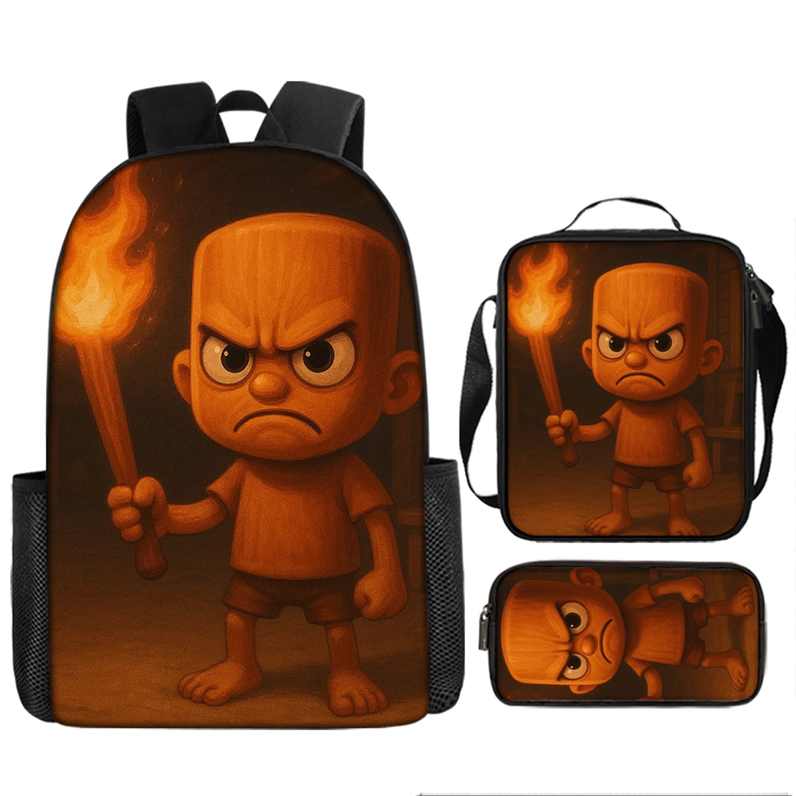 TETAIA 3 PCS Tung Tung Tung Sahur Bag Italian Brainrot / Ai Italian Animal Backpack Lightweight ...