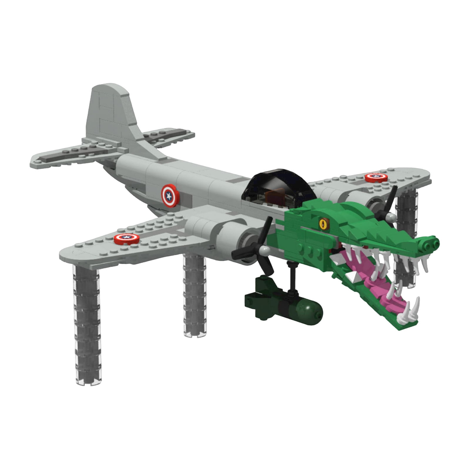 TETAIA 4 INCH Tralalero Tralala Airplane Crocodile Building Blocks ...