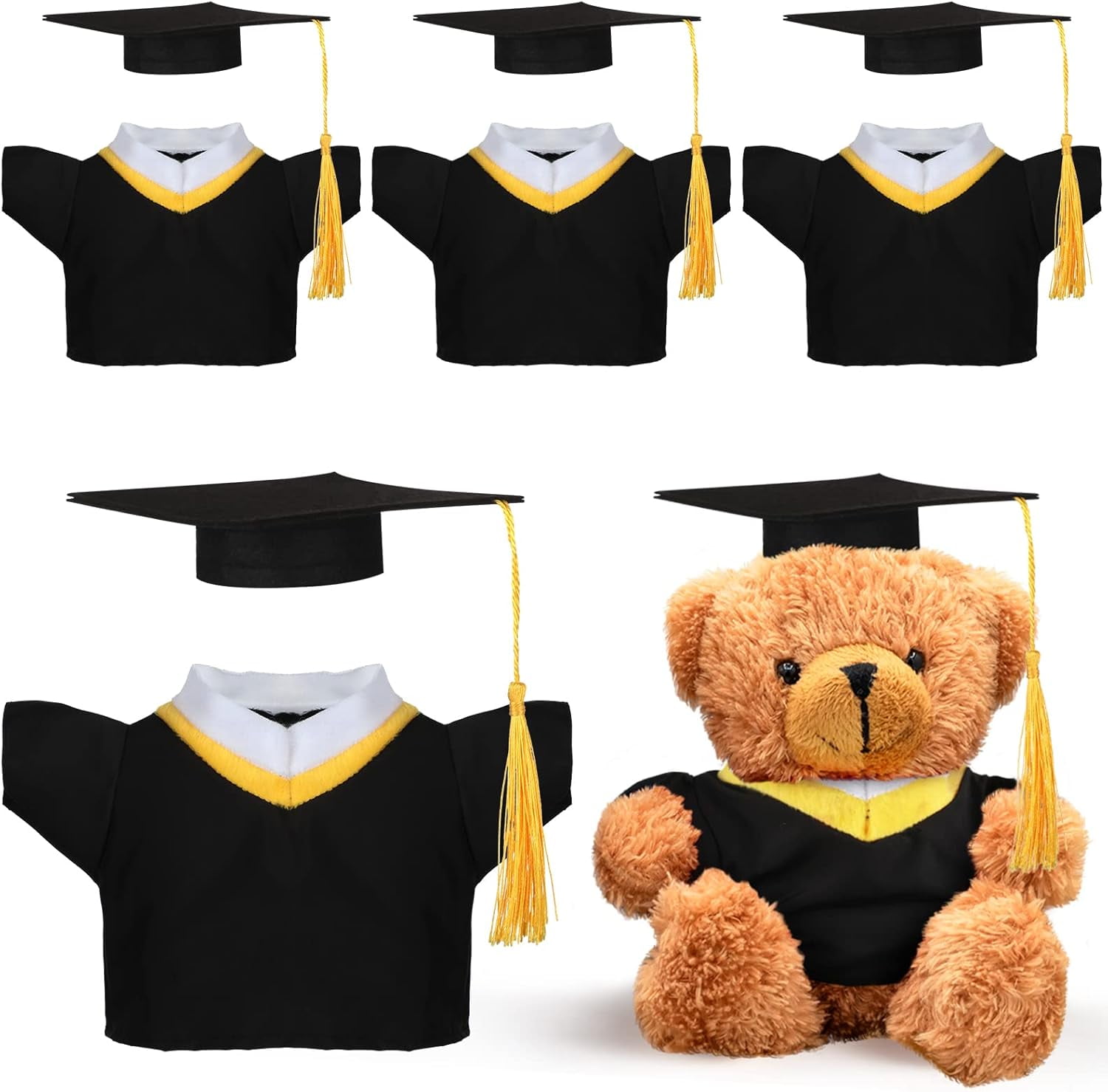 TETAIA 4 Sets Graduation Bear Clothes Cap and Gown Outfit Fits Stuffed ...