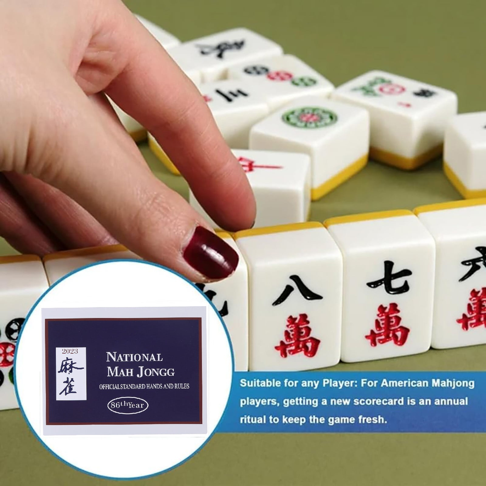 TETAIA 6 INCH Mahjong Cards, Mahjong Hands and Rules, Mahjong Playing ...