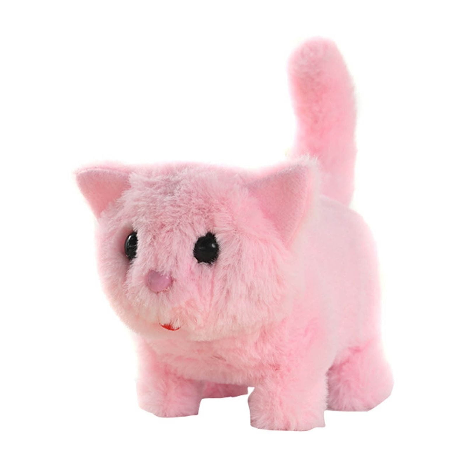 TETAIA 6 INCH Walking Kitty Stuffed Animal Interactive Rainbow Cat ...