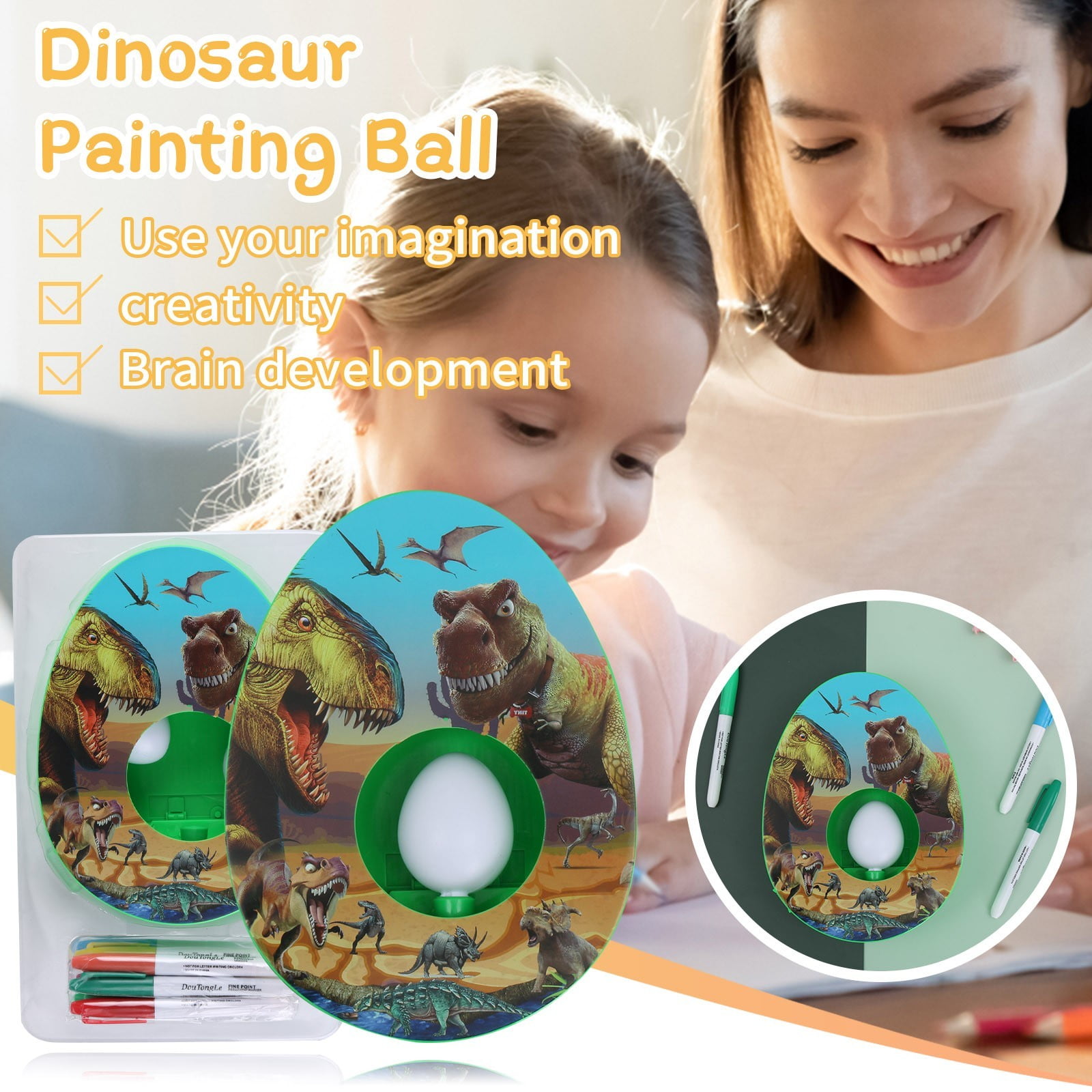 TETAIA 8 INCH Easter Egg Painting Children'S Handmade Electric Graffiti ...