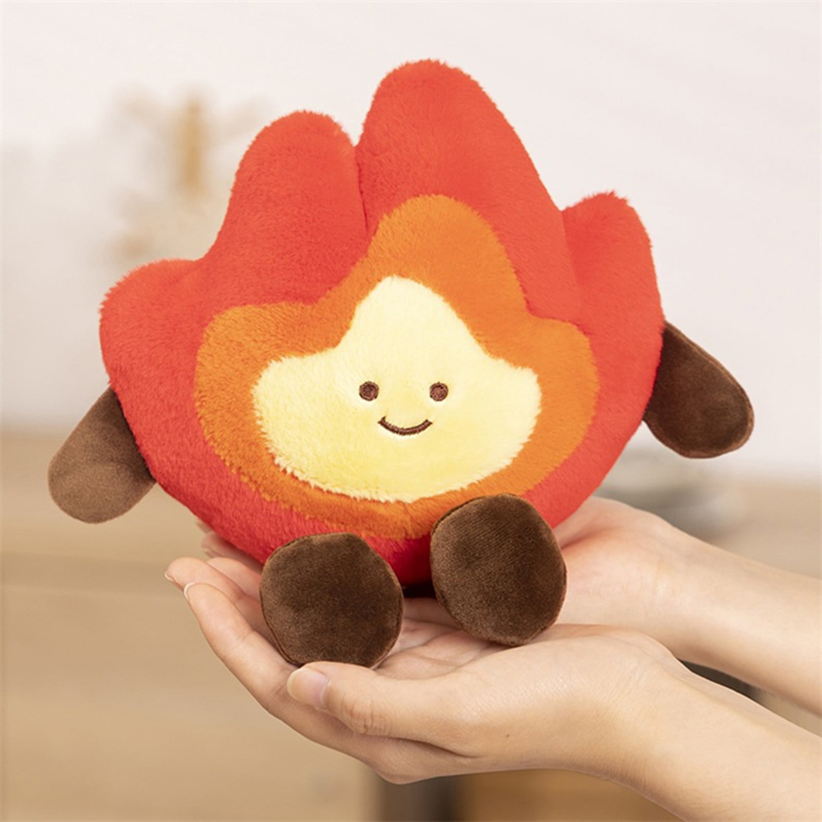𝐉𝐞𝐥𝐥𝐲𝐜𝐚𝐭 Fake Fire Plush Creative Fire Keychain Plush Toys Fluffy Flame ...