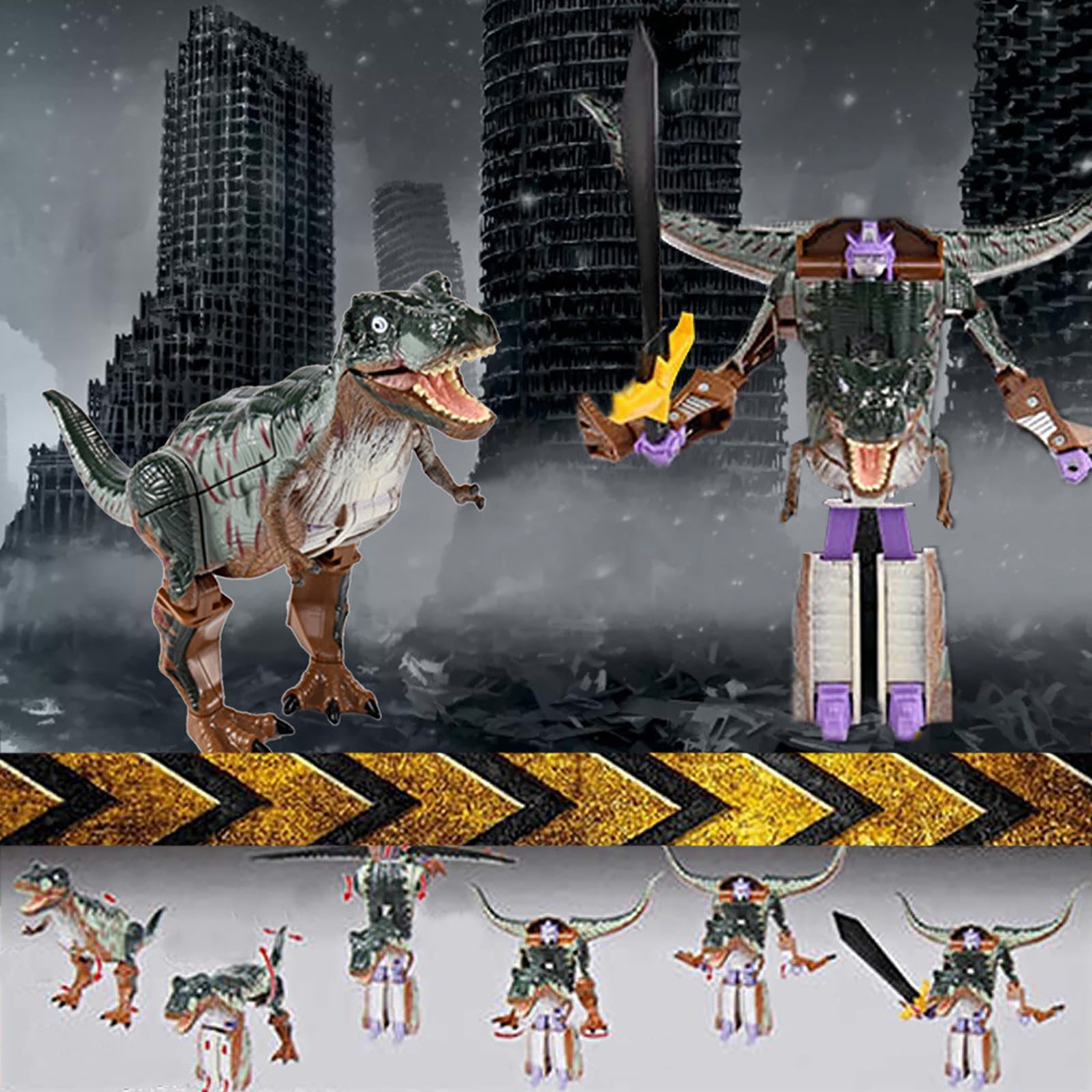 TETAIA 9 INCH Assembling Dinosaur Model Conversion Robot Toy Action ...