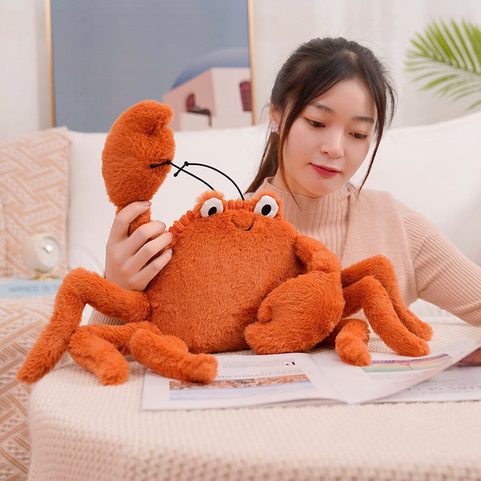 TETAIA 9 INCH Funny Doll Simulation Sea Anime Crab Stuffed Plush Toy ...