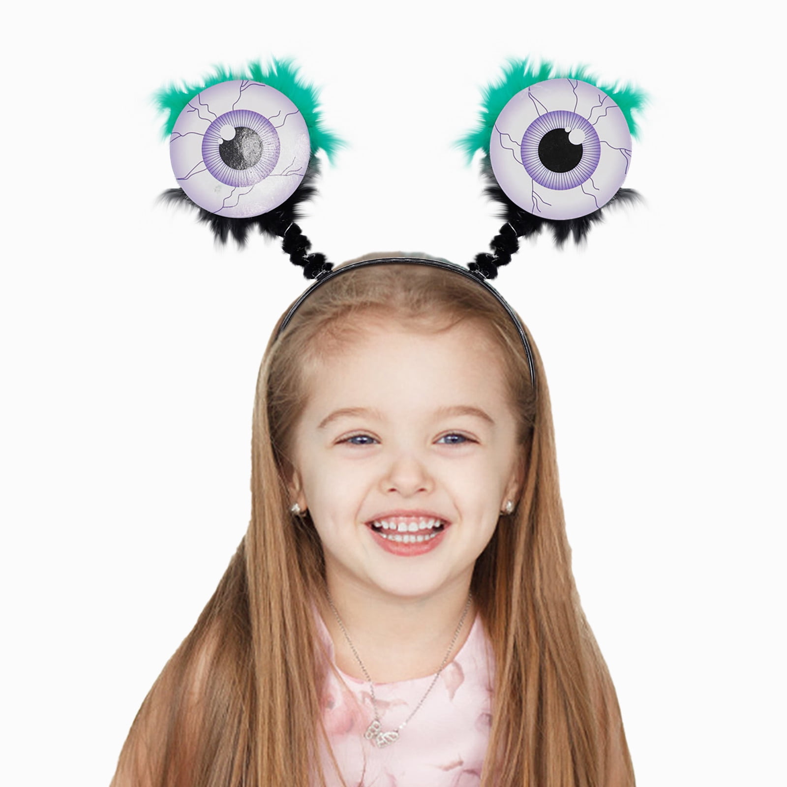 TETAIA 9 INCH Scary Halloween Bloody Eye Headband Handmade Furry Hair ...