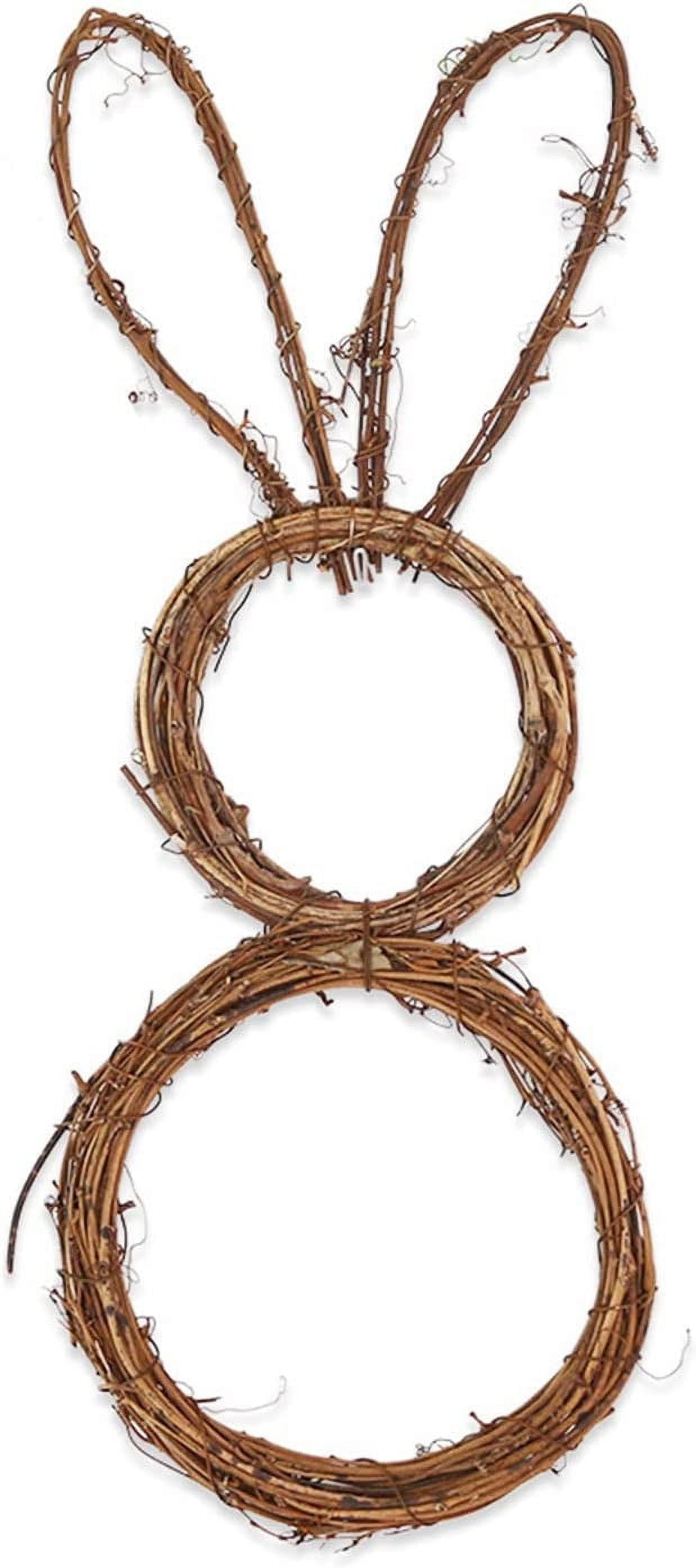 TETAIA Easter Bunny Wreath, Handmade Bunny Shaped Spring Grapevine ...