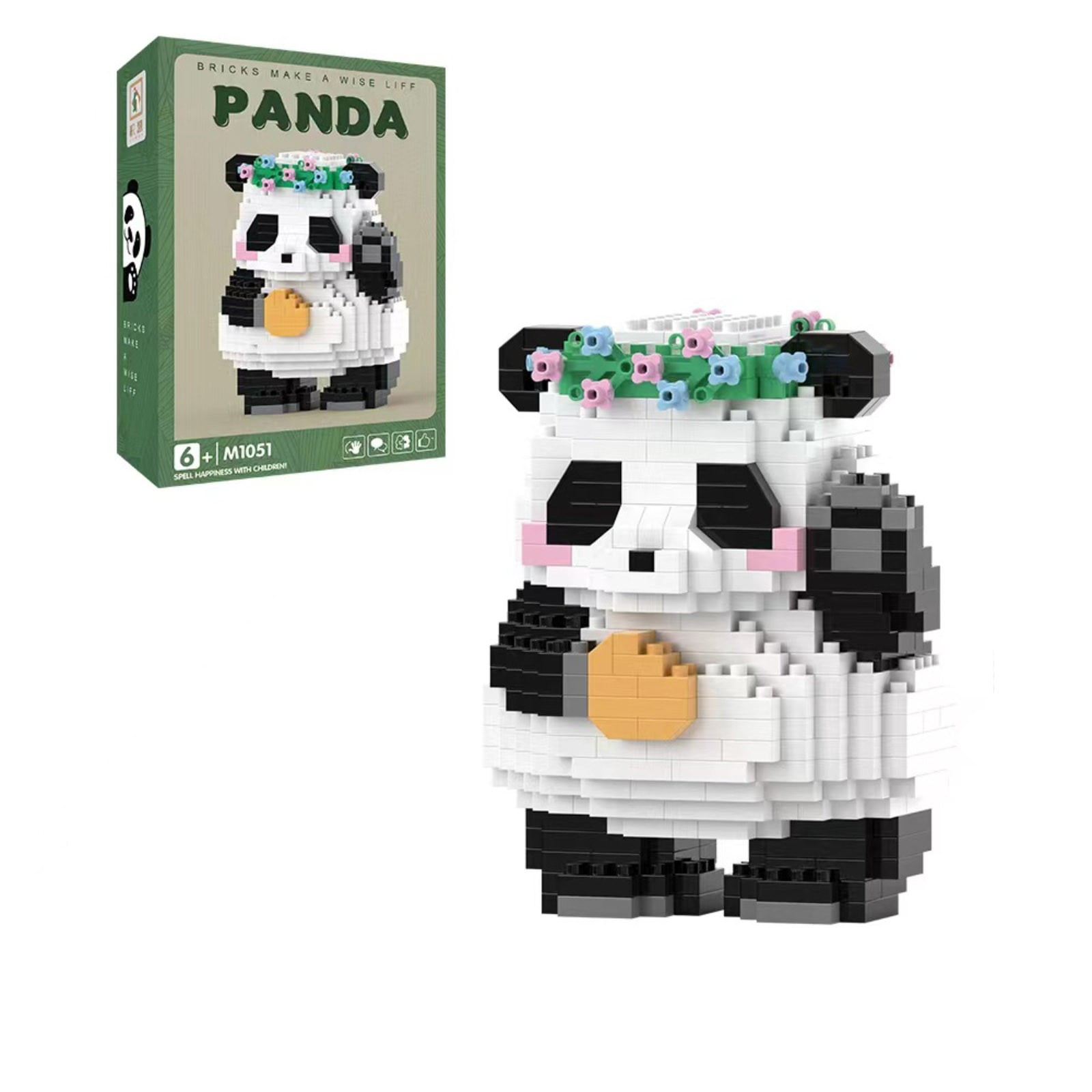 TETAIA Multicolor Giant Panda Moe Lan Fubao Flower Building Blocks ...