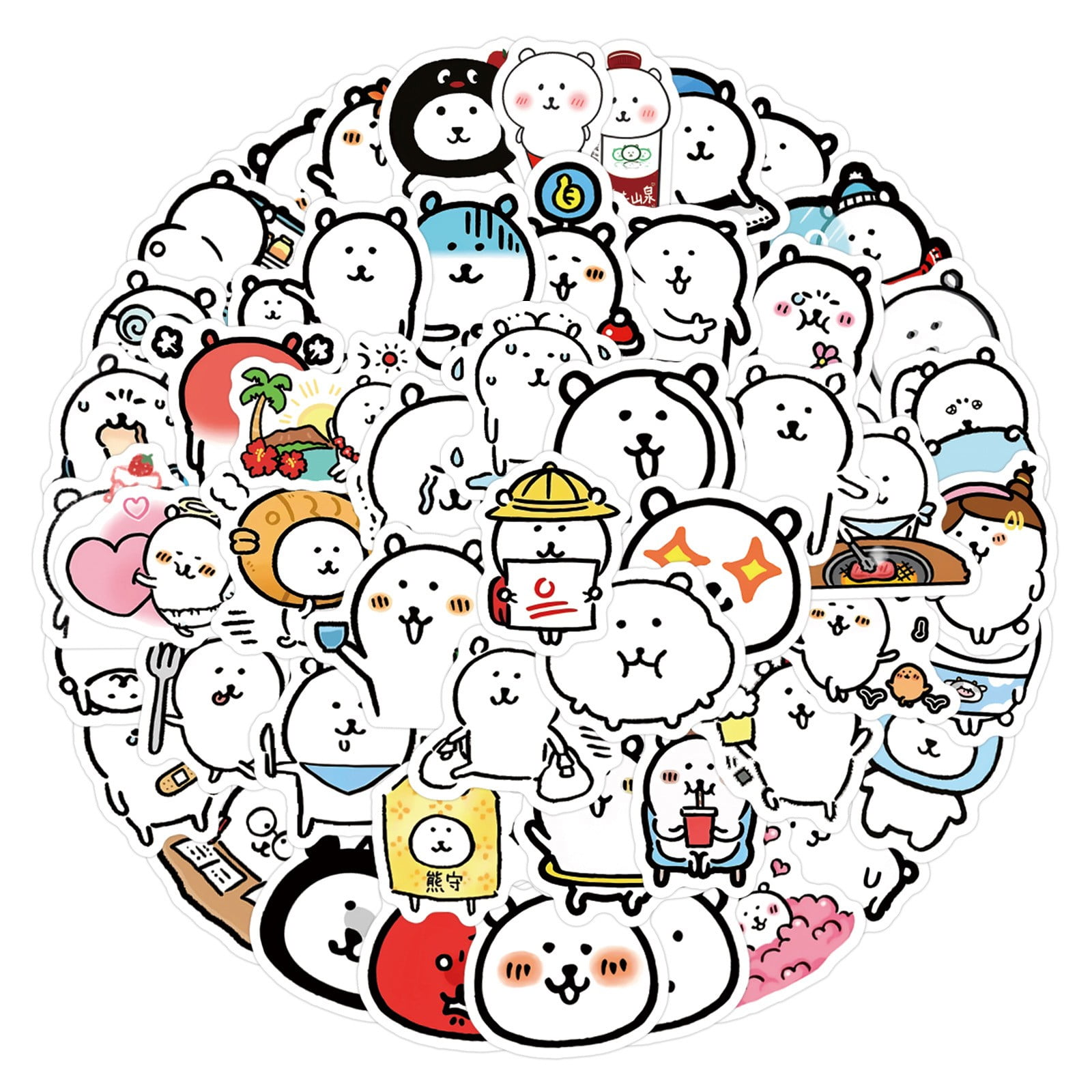 TETAIA One Size Cute Bear Stickers Joke Bear Kawaii Animal Stickers ...