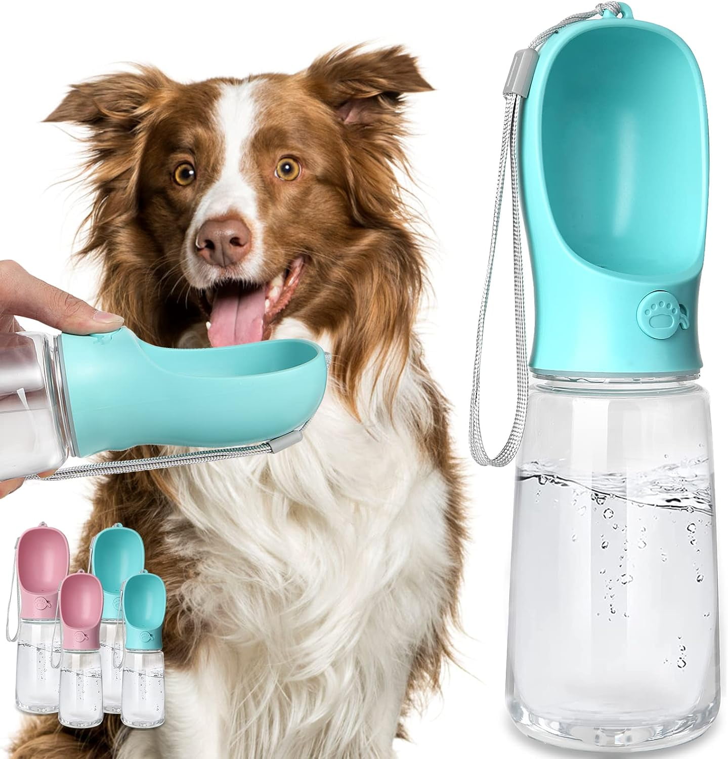 TETOU 10.2*2.7" Dog Water Bottle, 19oz Leak Proof Portable Puppy Water ...