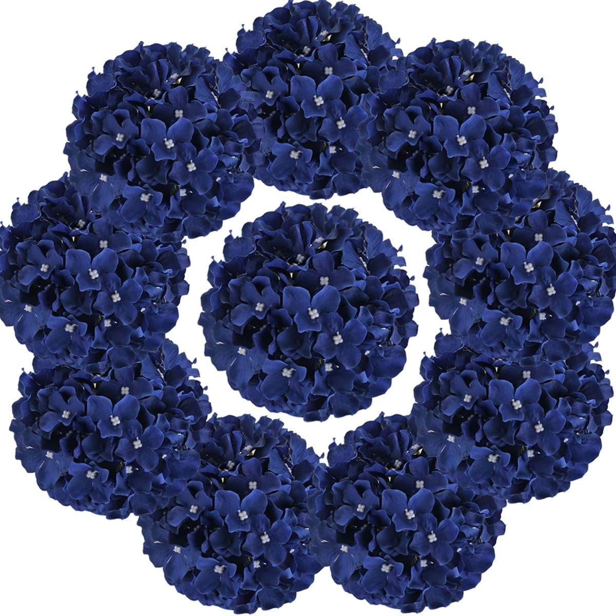 TETOU 10Pcs Silk Hydrangea Heads, Artificial Flowers Heads Fake Flower ...