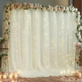 TETOU 10x10ft Tulle Backdrop Curtain with Lights String, Sheer Backdrop ...