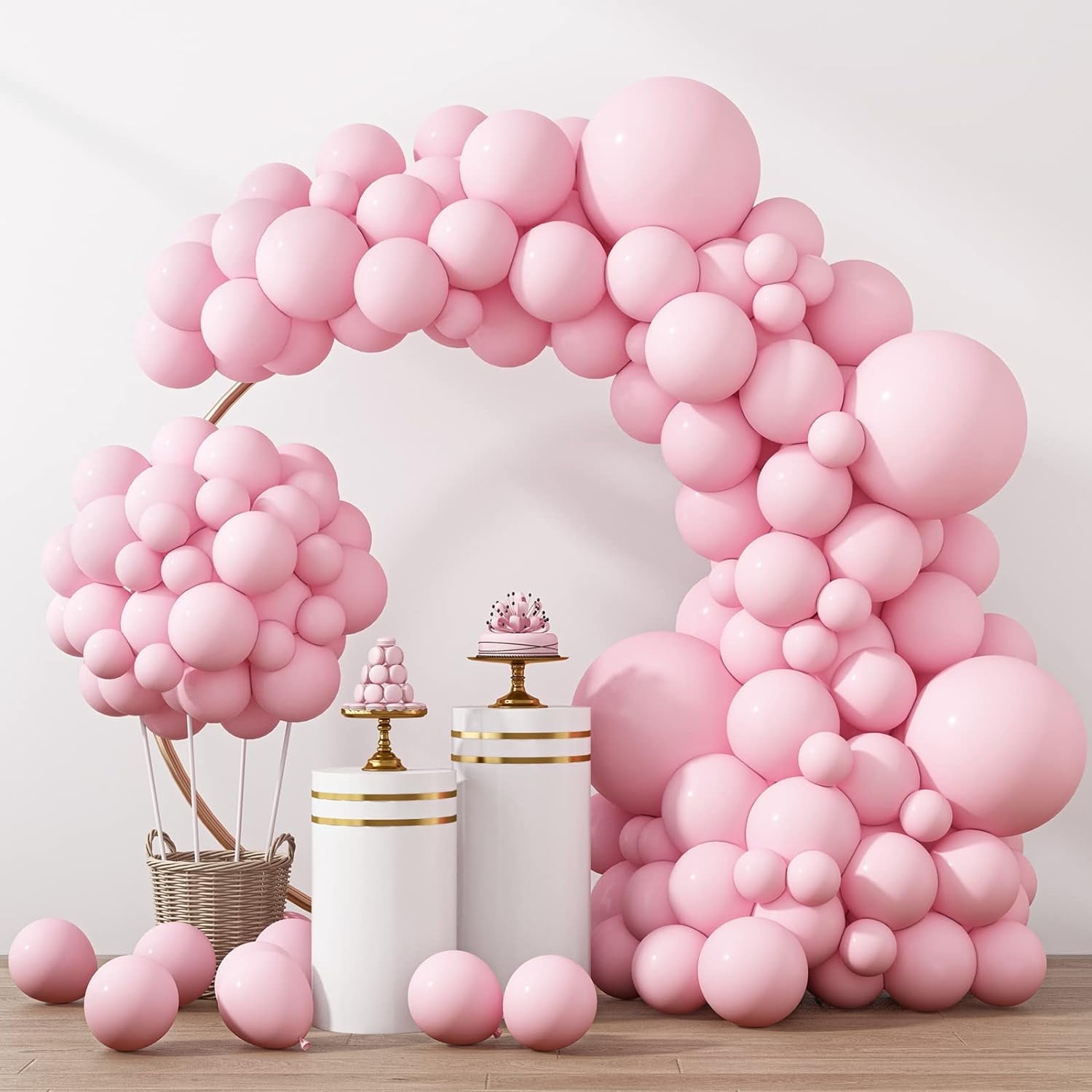 TETOU 129Pcs Pastel Pink Ballons, Latex Party Balloons, Different Sizes ...