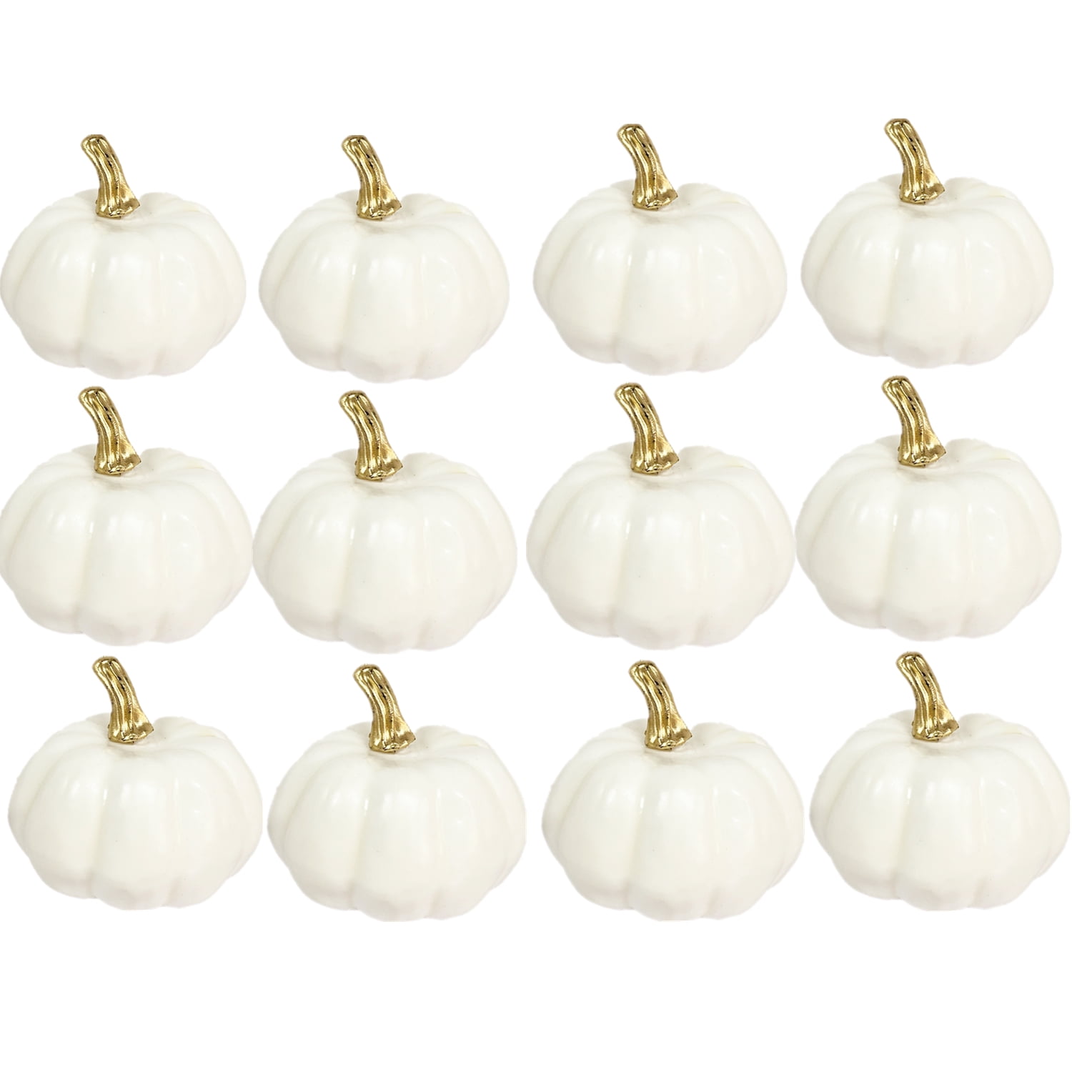 TETOU 12pcs Mini Pumpkins Artificial White Foam Pumpkins for Home Table ...