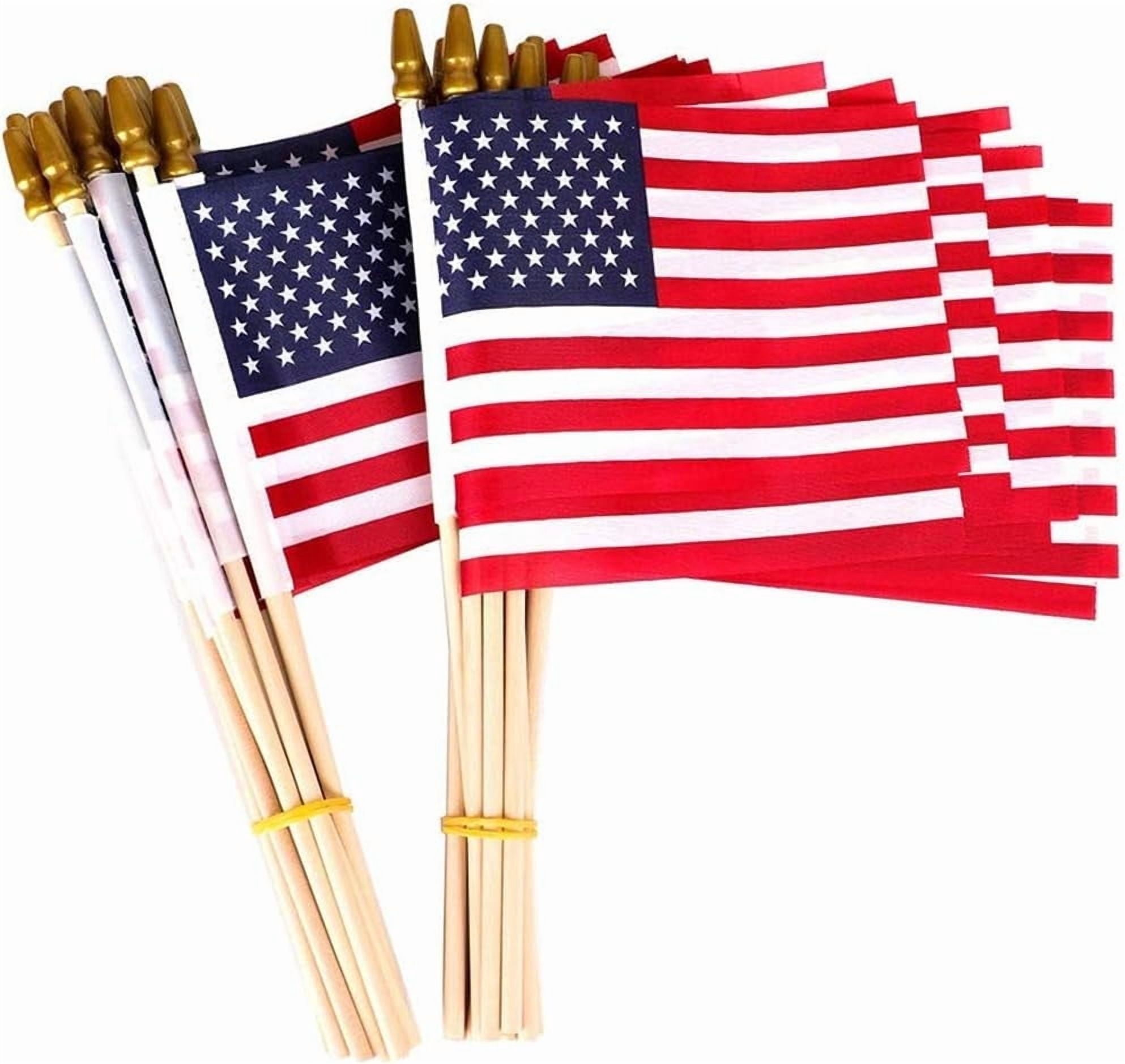 TETOU 15 Pack Small American Flags on Stick,4x6 Inch Small US Flags ...