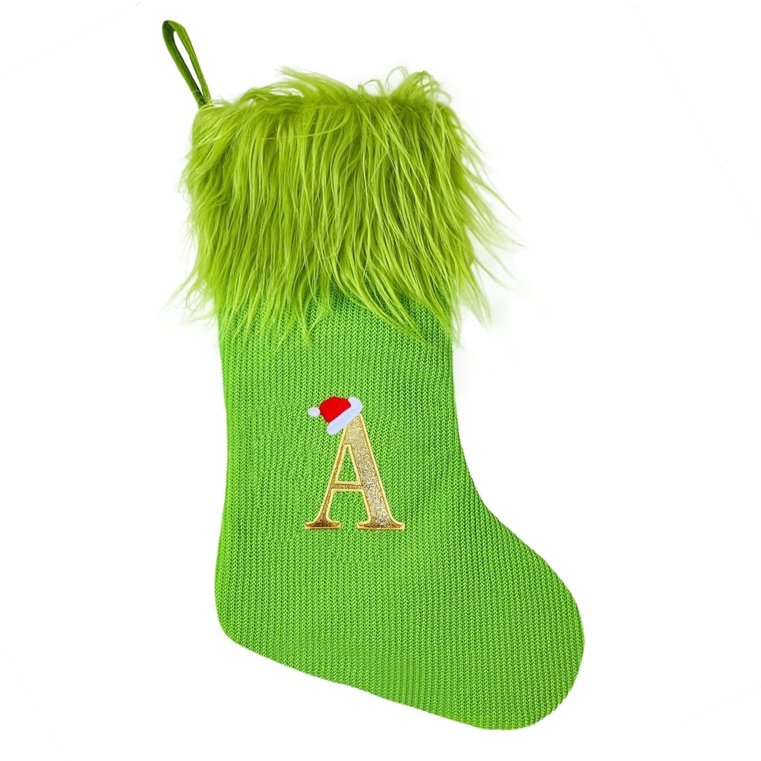 TETOU 18" Personalized Monogram Christmas Stockings, Green Elf Hanging ...