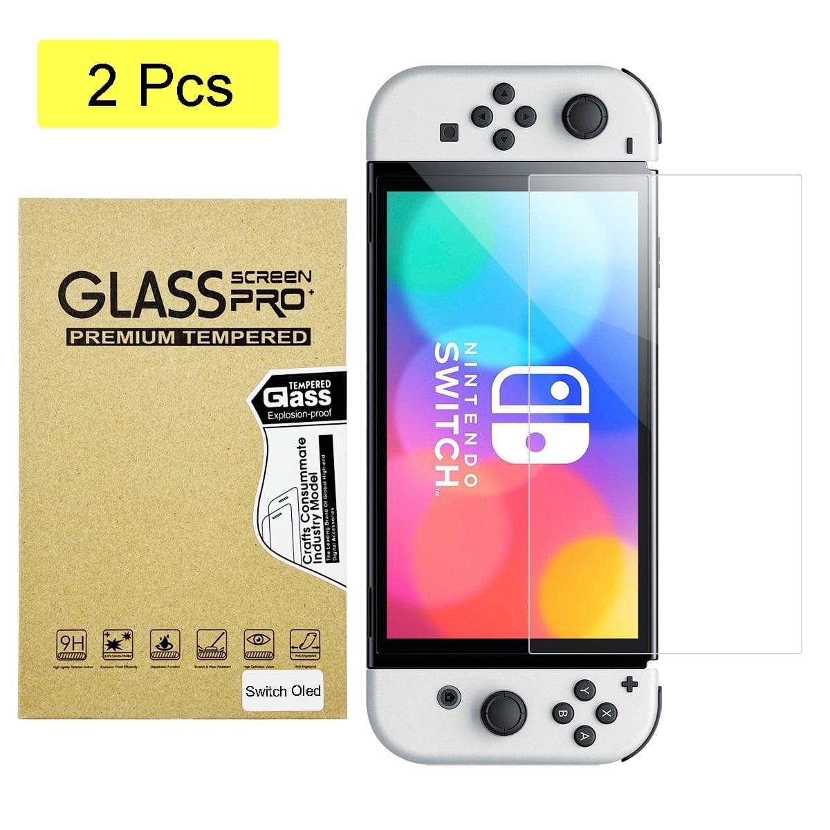 TETOU 2-Pack Screen Protector Tempered Glass for Nintendo Switch OLED ...