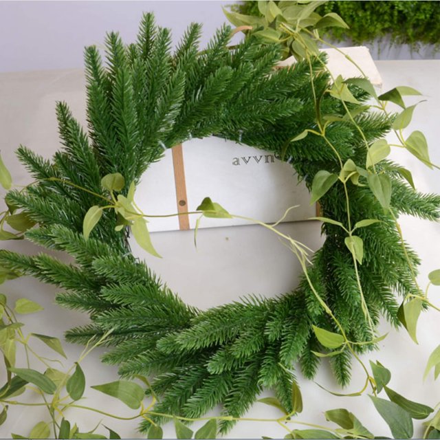 TETOU 20pcs Christmas Artificial Norfolk Pine Branches Green Cedar ...