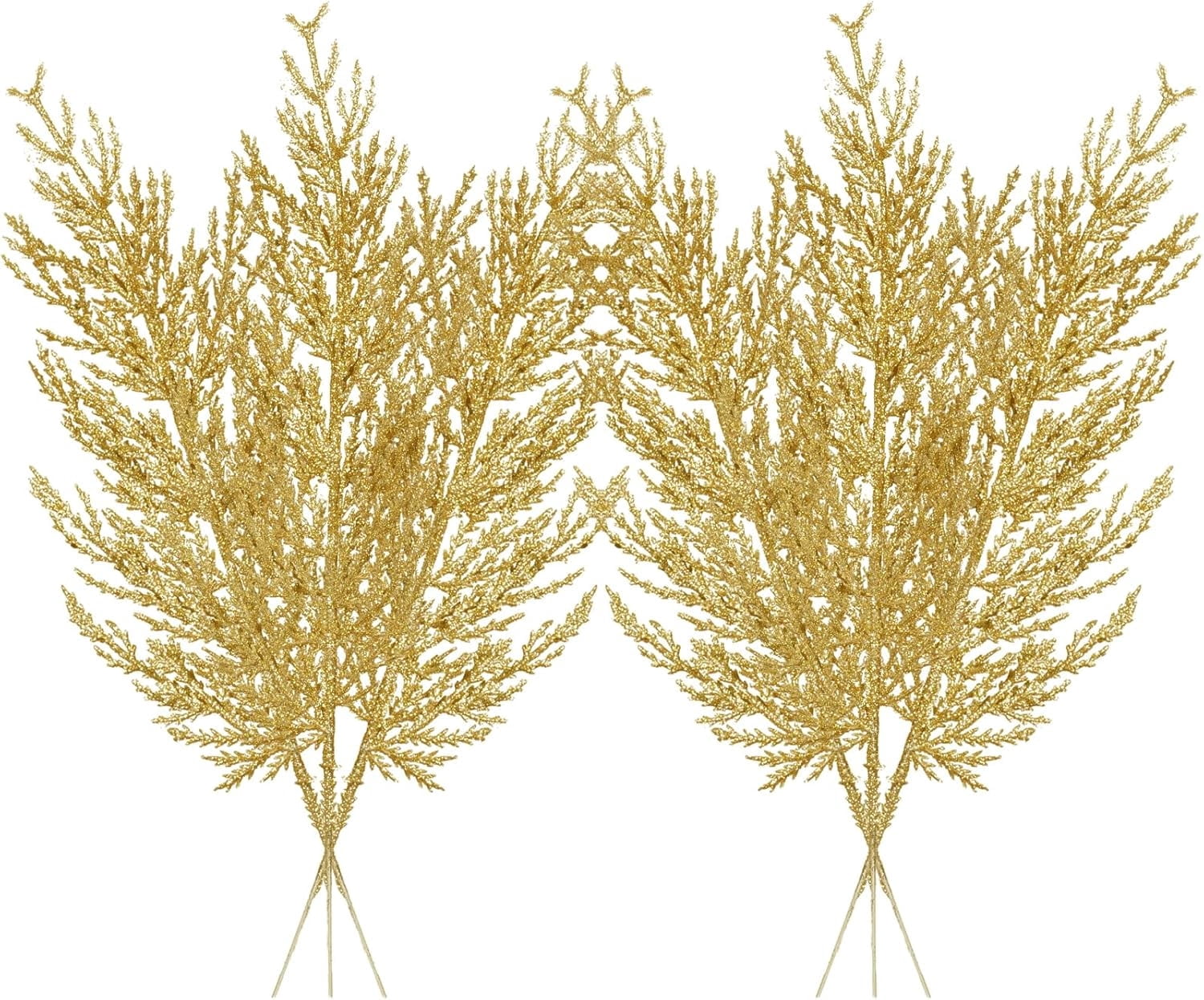 TETOU 24Pcs Christmas Glitter Stems Artificial Norfolk Pine Tree Picks ...