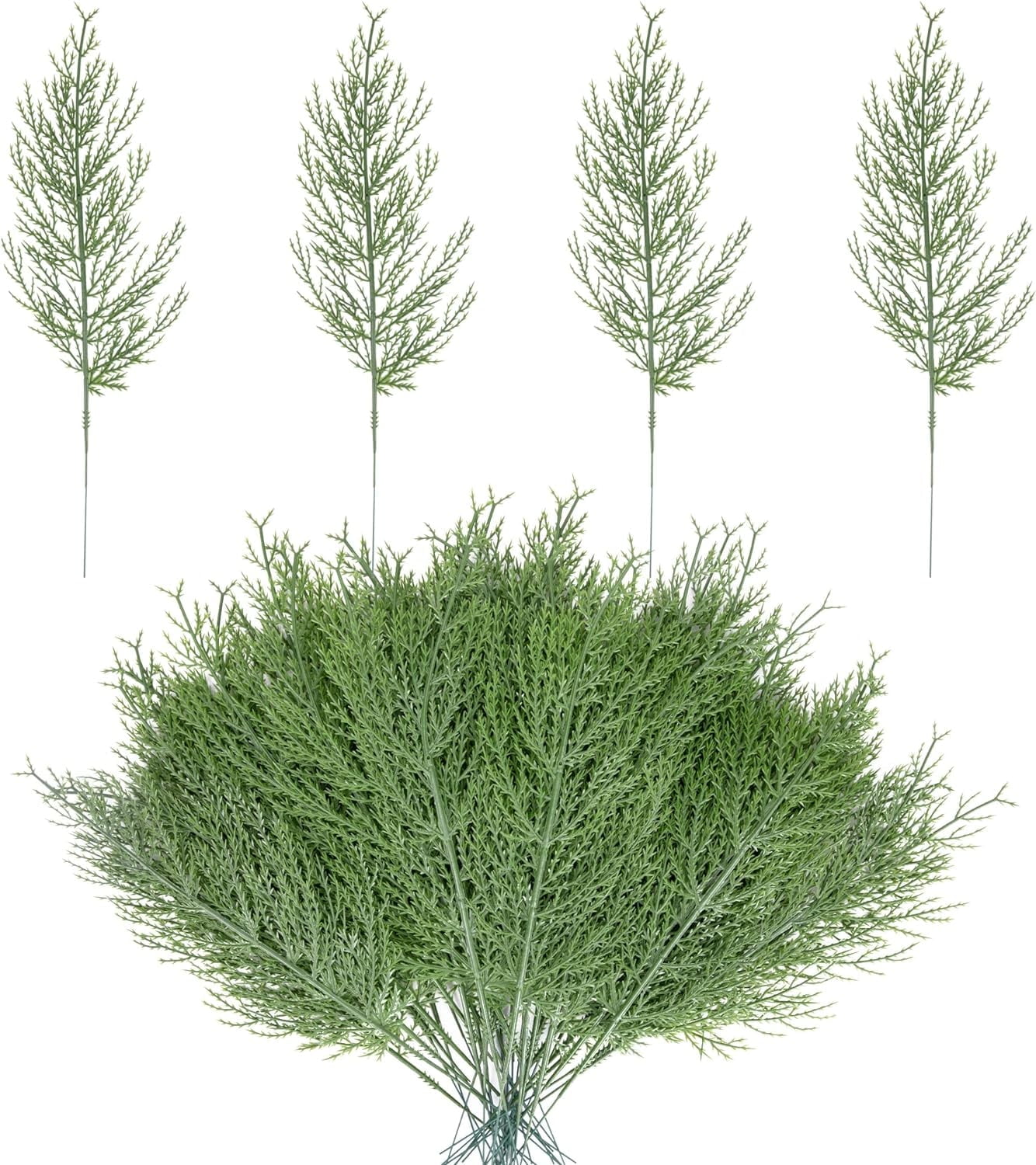 TETOU 25Pcs Artificial Pine Branches, 13.7" Fake Greenery Pine Sprigs ...