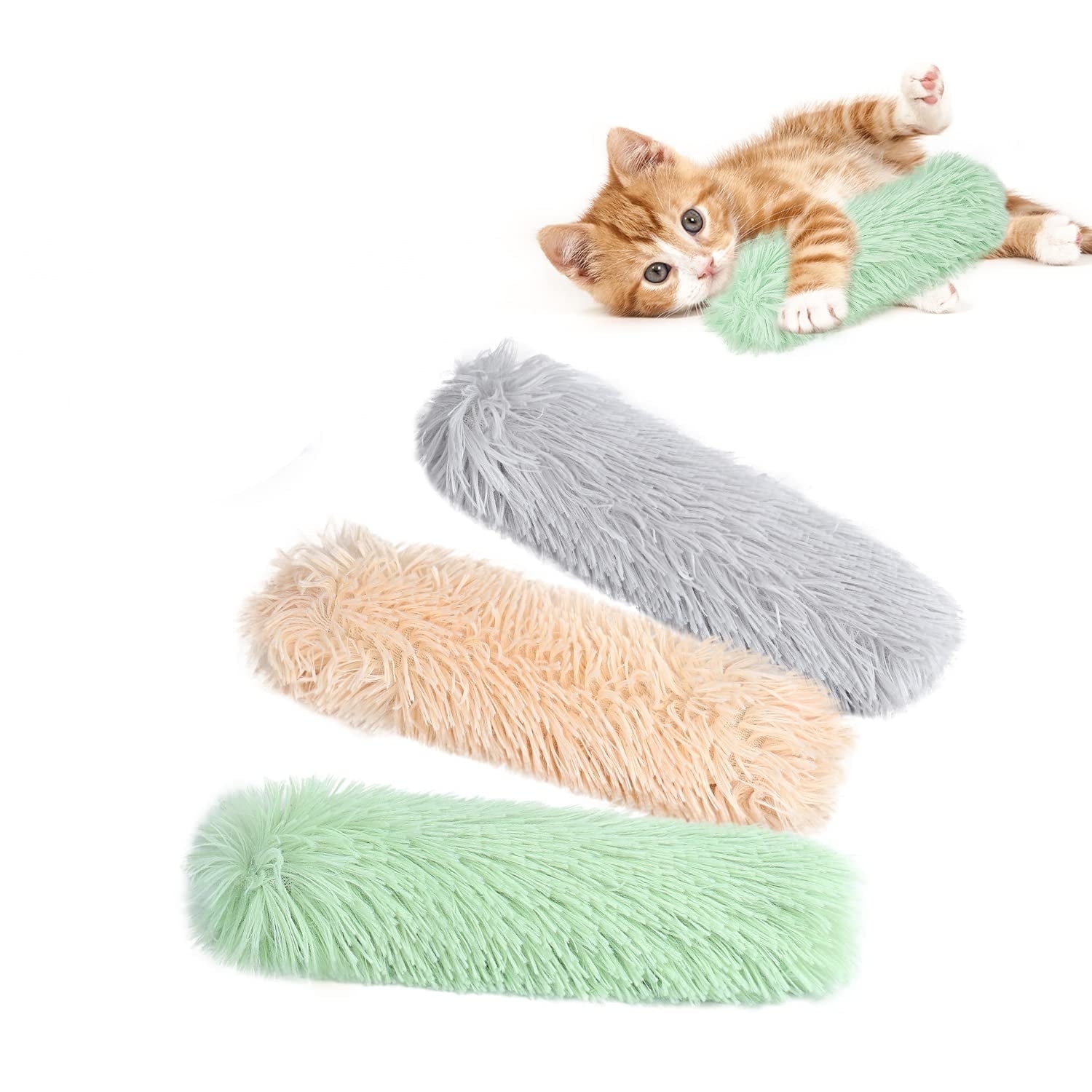 TETOU 3pcs Catnip Cat Pillows, Soft Plush Cotton Stuffed Pillows ...