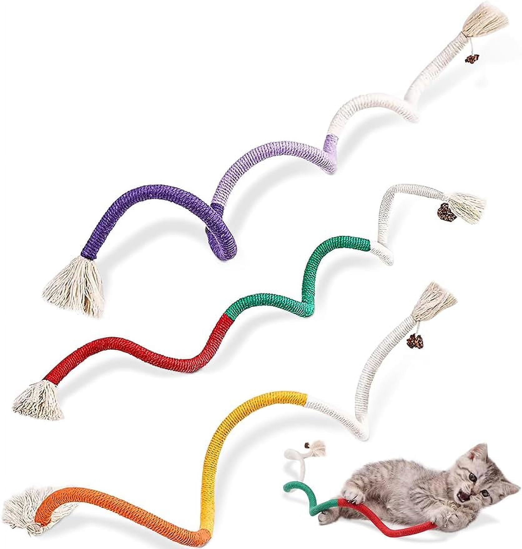 TETOU 3pcs Cotton Rope Cat Toys, Handmade Pet Chew Interactive Teething ...
