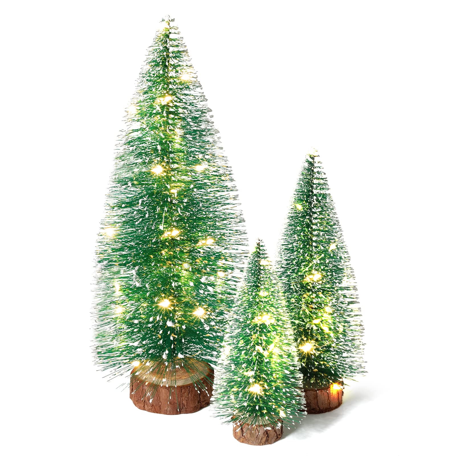TETOU 3pcs Small Christmas Tree with Lights Mini Christmas Tree Table ...