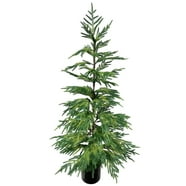 Fraser Hill Farm 4-ft. Artificial Potted Pine Tree with White ...