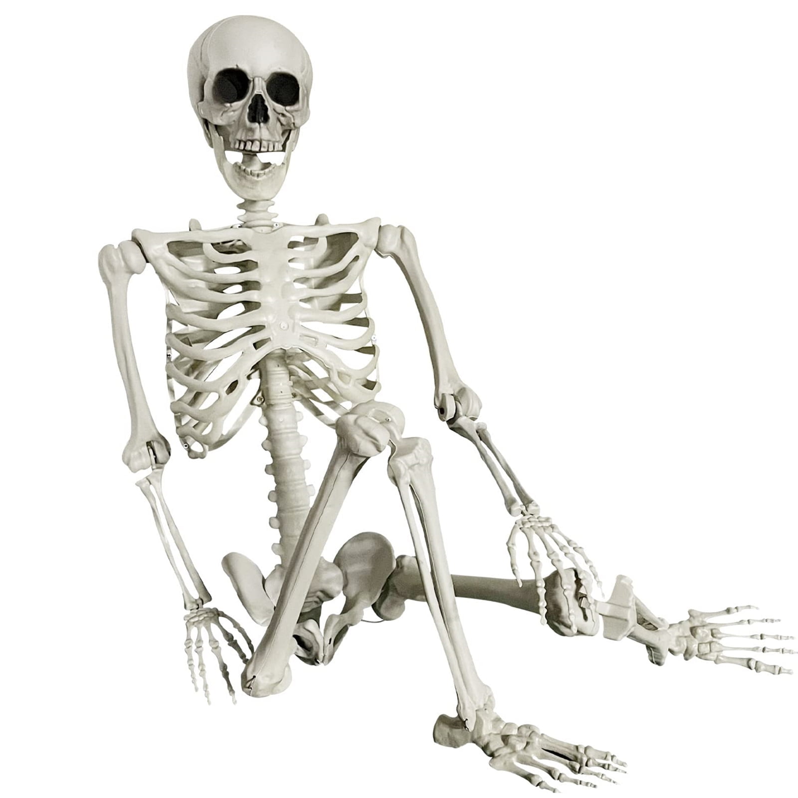 TETOU 5.4ft Skeleton Halloween Decorations,Realistic Full Body Movable ...
