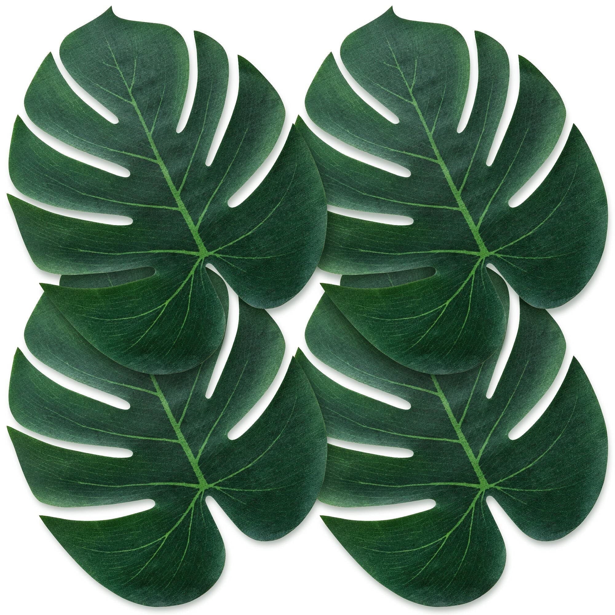 TETOU 50Pcs Artificial Palm Leaves, Green Pure Stemless Monstera leaves ...