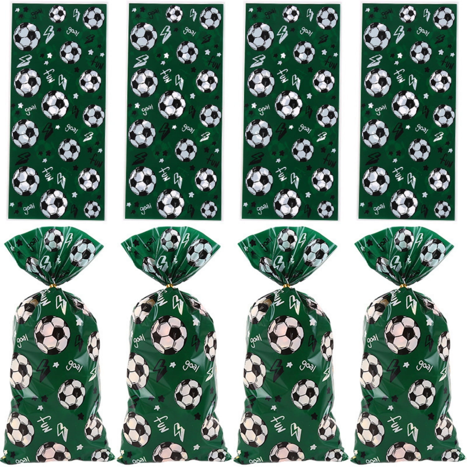 TETOU Soccer Candy Treat Bags, 50pcs Goodie Sports Theme, Birthday ...
