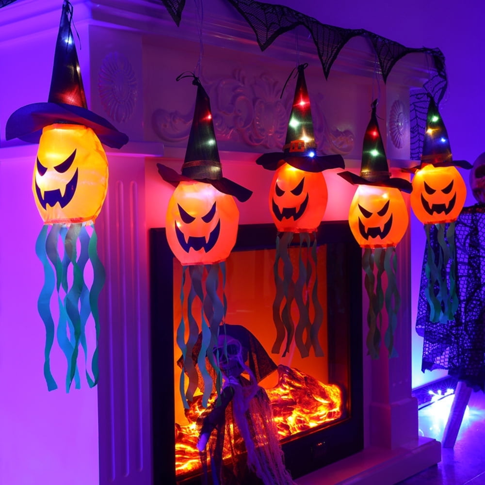 TETOU 5Pcs Hallowe'en Decorations Outdoor Hanging Lights, Glowing ...