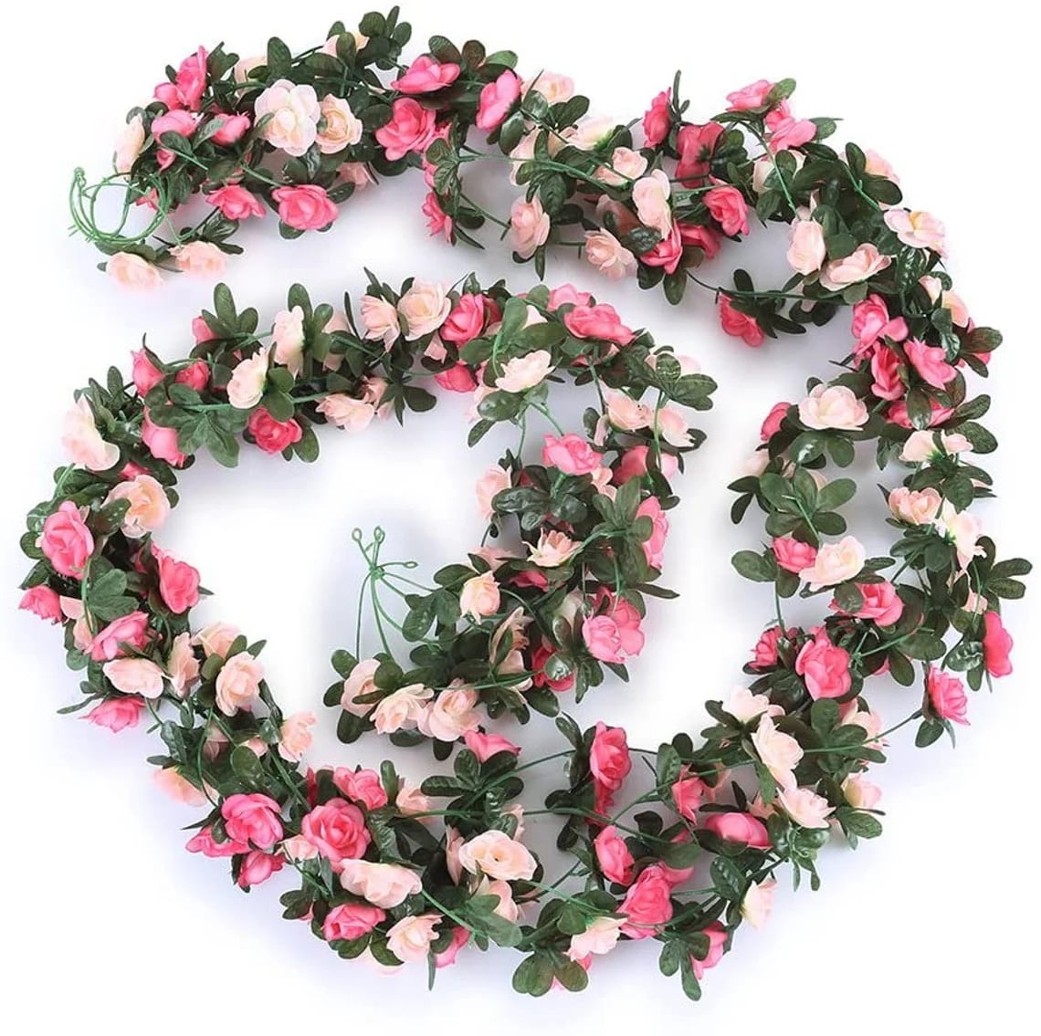 TETOU 5pack 41ft Fake Rose Vine Flower Plants Spring Garland Hanging ...