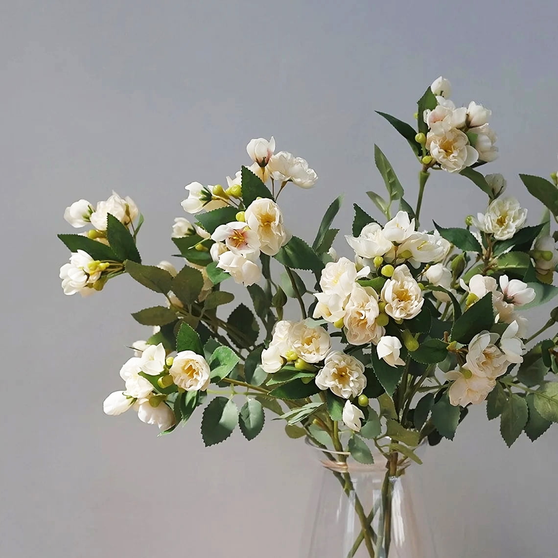 TETOU 5pcs Luxury Small Tea Rose Branch Buds Silk Artificial Rose ...