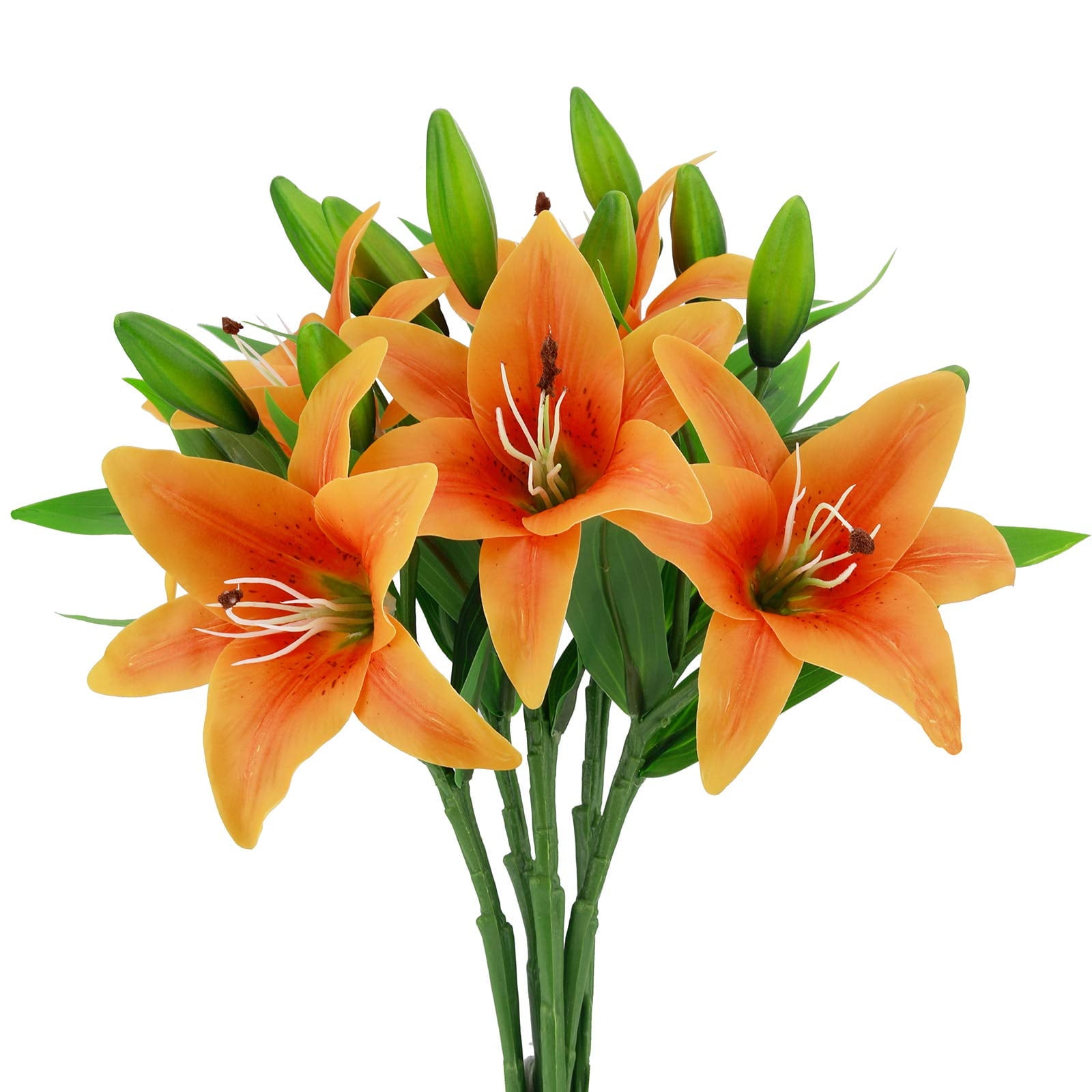 TETOU Artificial Tiger Lily Real Touch Fake Spring Flowers for Wedding ...