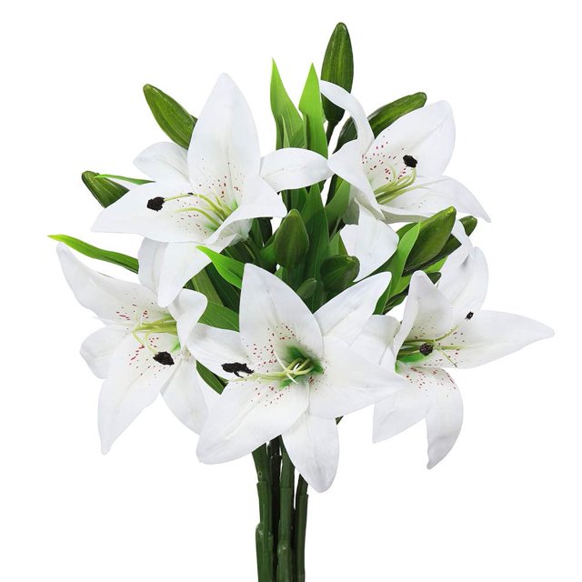TETOU Artificial Tiger Lily Real Touch Fake Spring Flowers for Wedding ...