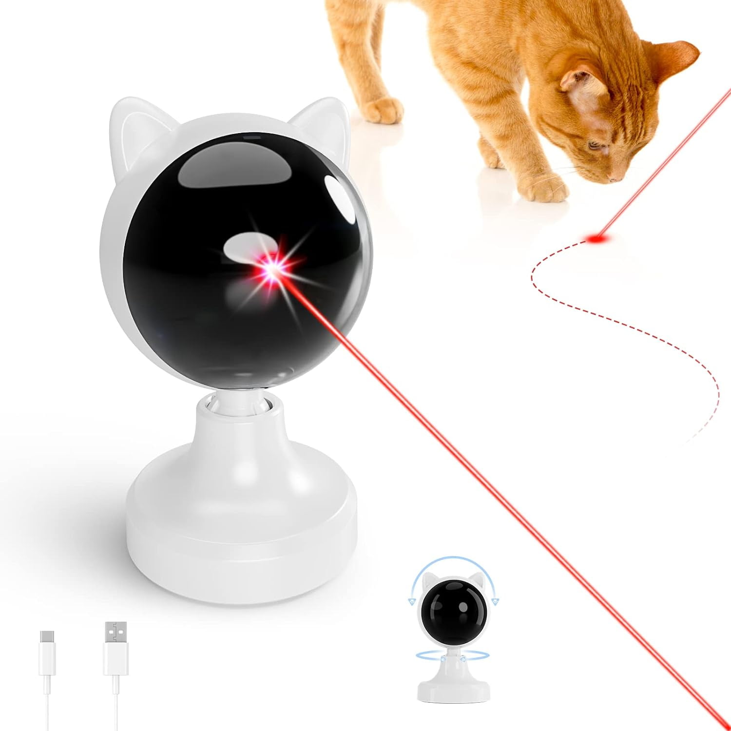TETOU Automatic Cat Laser Toys, Interactive Laser Cat Toys for Indoor ...