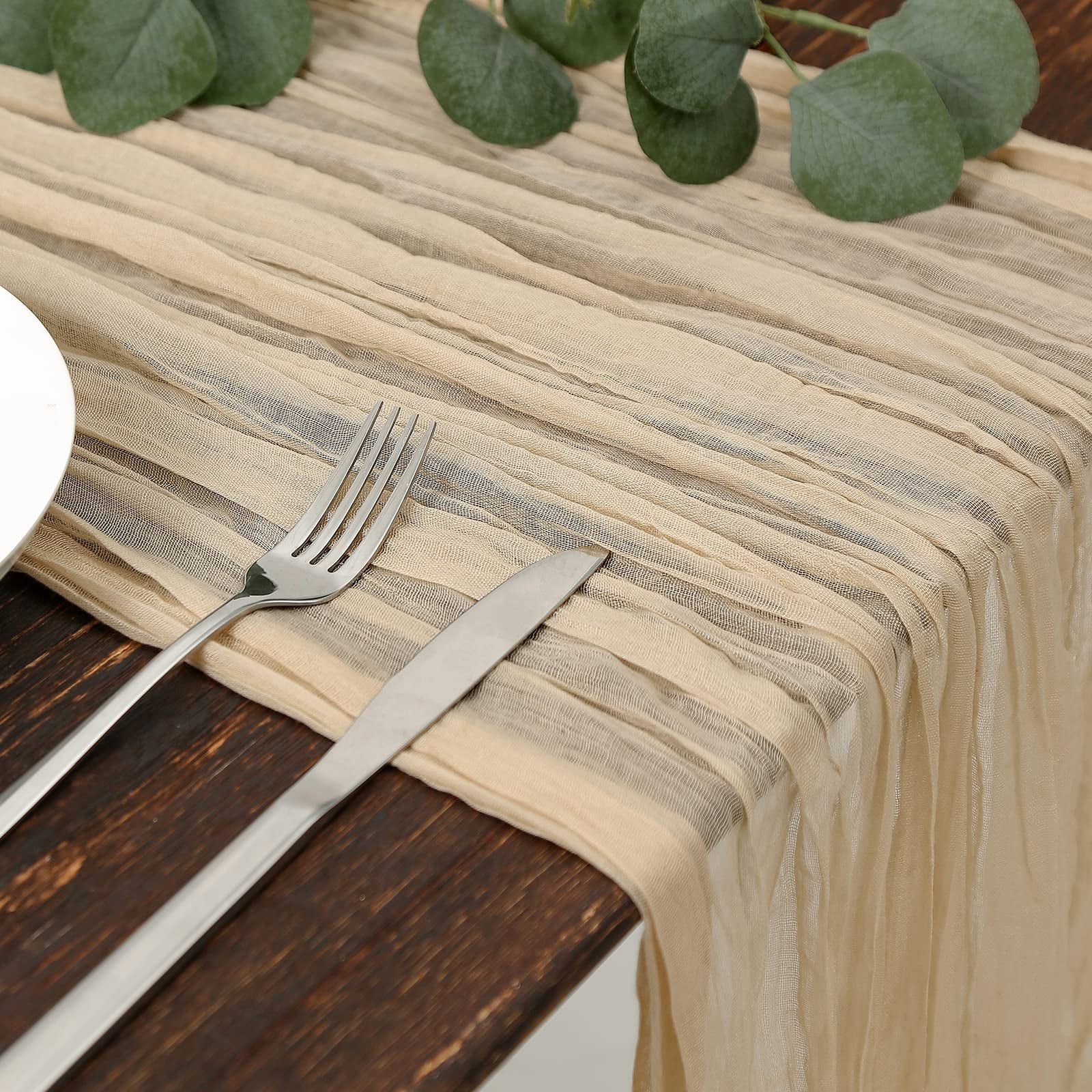 TETOU Cheesecloth Table Runner Boho Gauze Cheese Cloth Table Runner ...