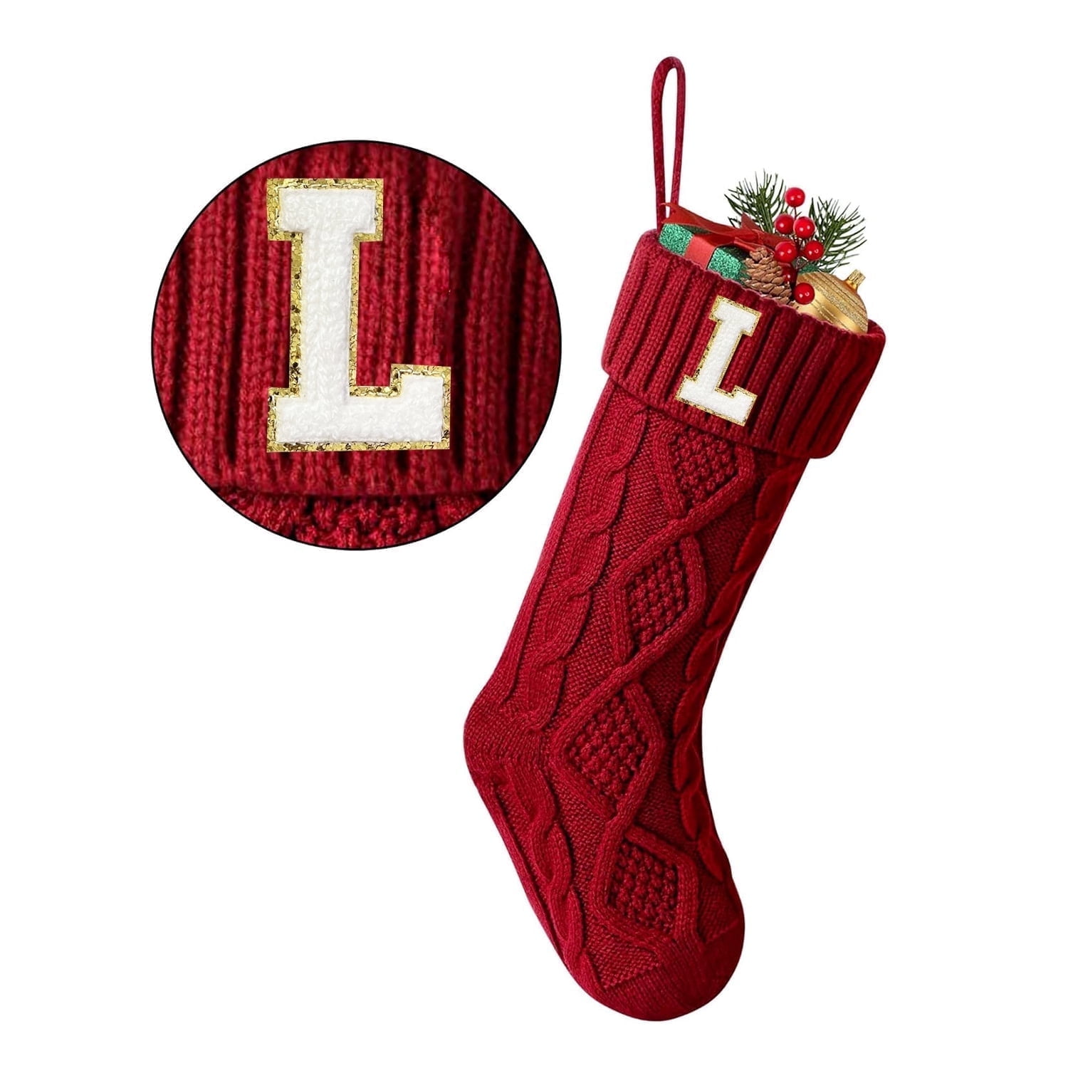 TETOU Christmas Stockings with Initials Letter 18" Stockings for ...