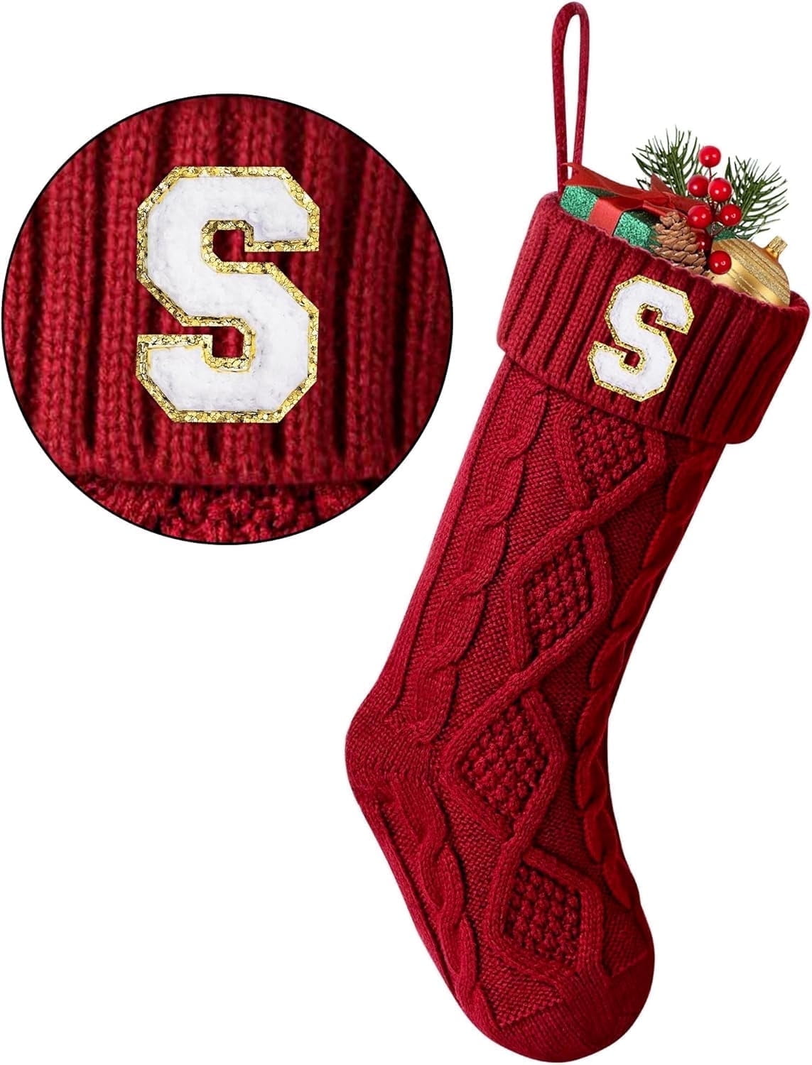 TETOU Christmas Stockings with Initials Letter 18" Stockings for ...